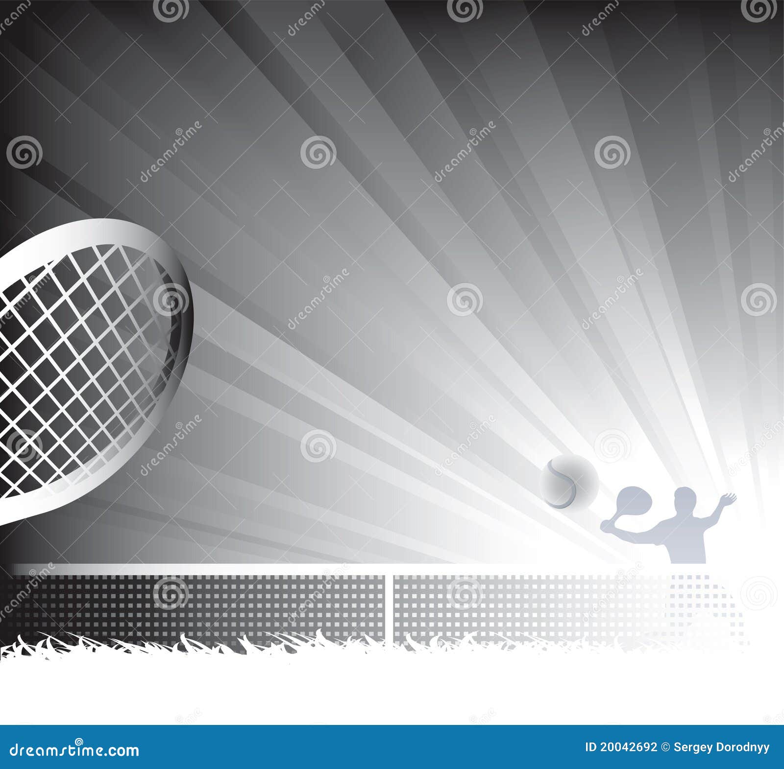 Tennis Background. Seamless Pattern Of Hand-drawn Black Sketch Style ...