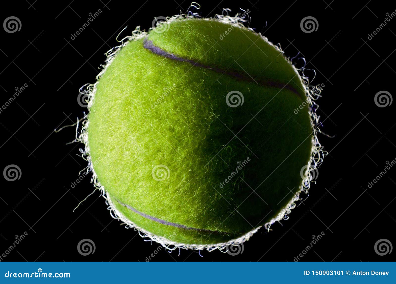 Tennis Ball on Black Background Stock Image - Image of bright, court ...