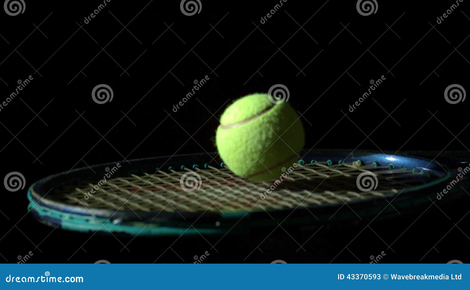 Tennis Ball Bouncing on a Racket Stock Video - Video of green, racket ...