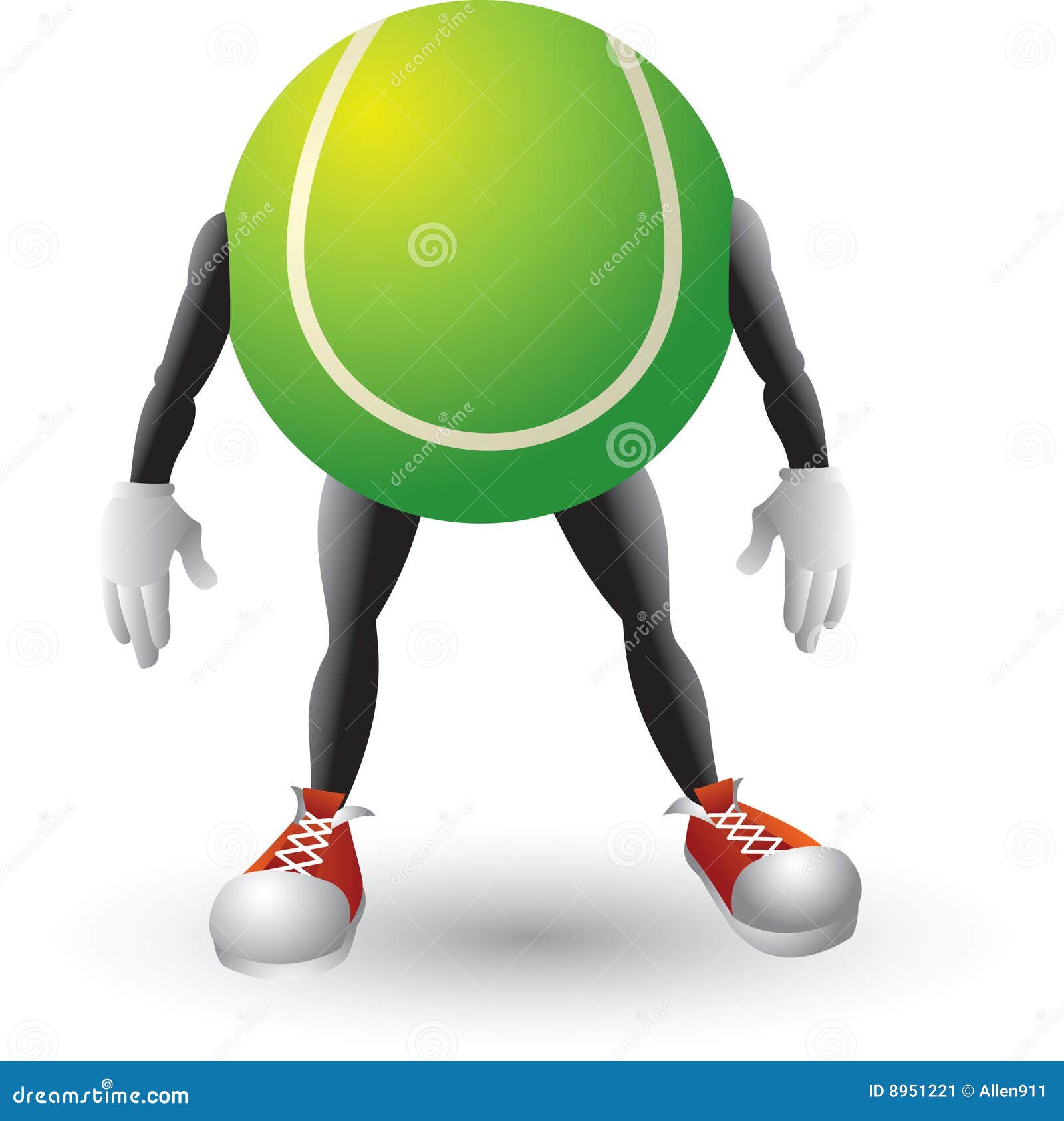 Tennis Ball Cartoon Character Stock Vector - Image: 8951221