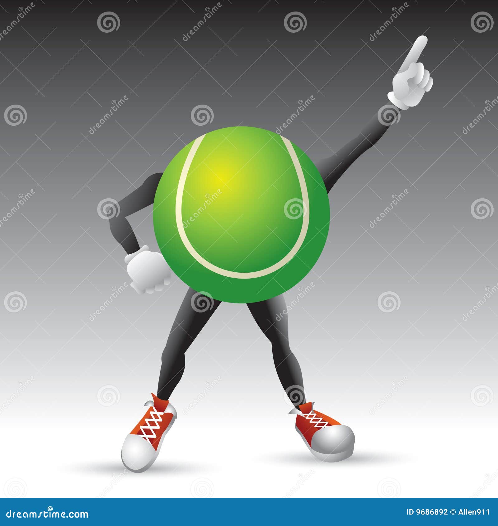 Tennis Ball Character Striking a Pose Stock Vector - Illustration of ...