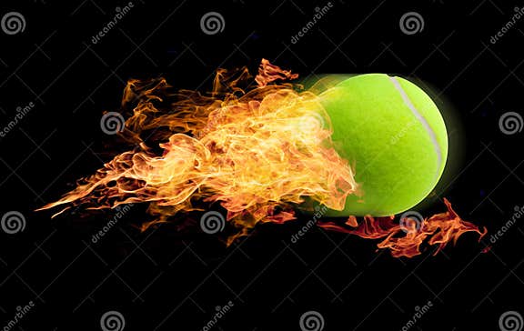 Tennis Ball on Fire stock photo. Image of fireplace, danger - 20121872
