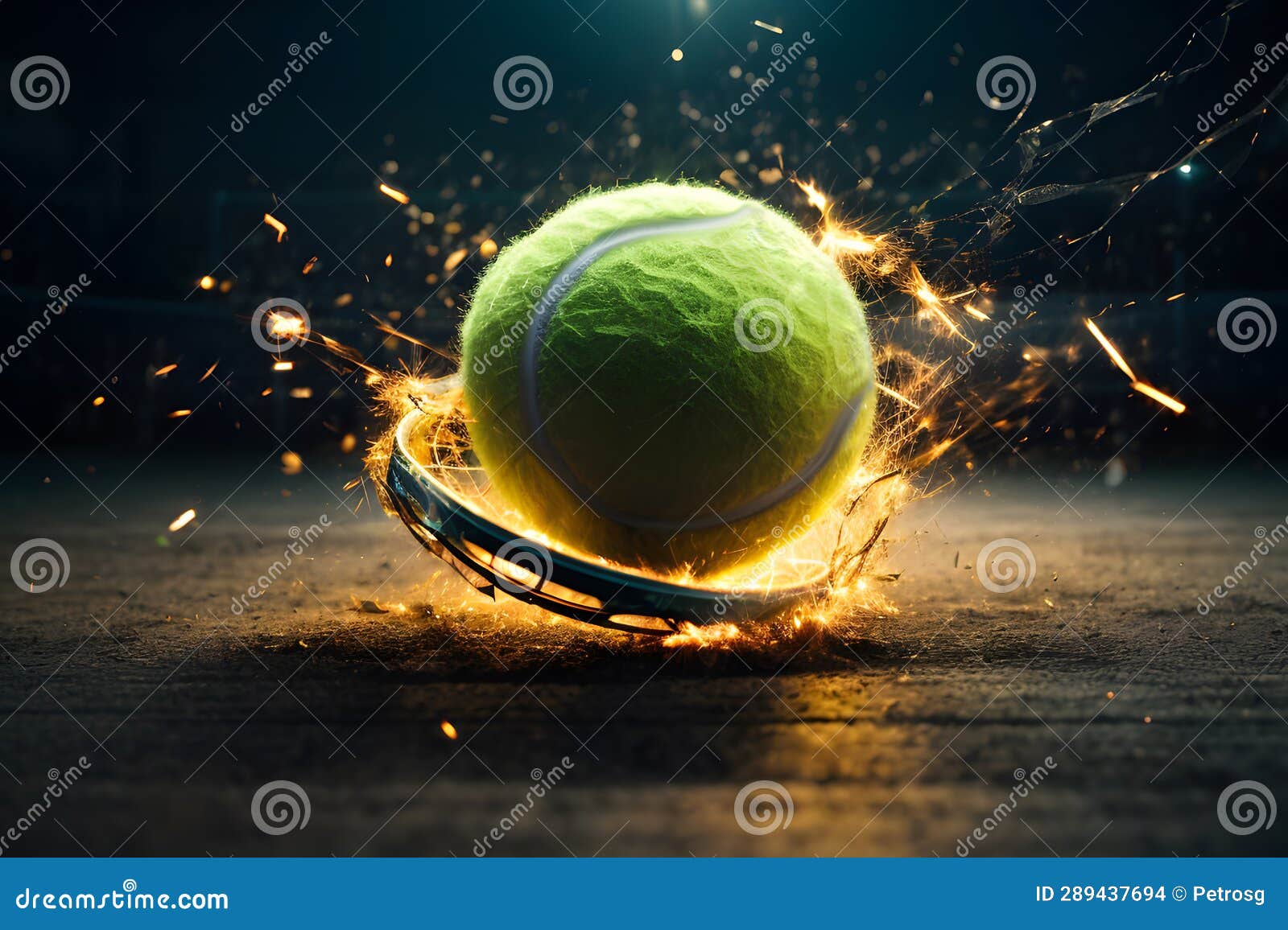 Tennis Ball in Fire AI Generated Image Stock Illustration ...