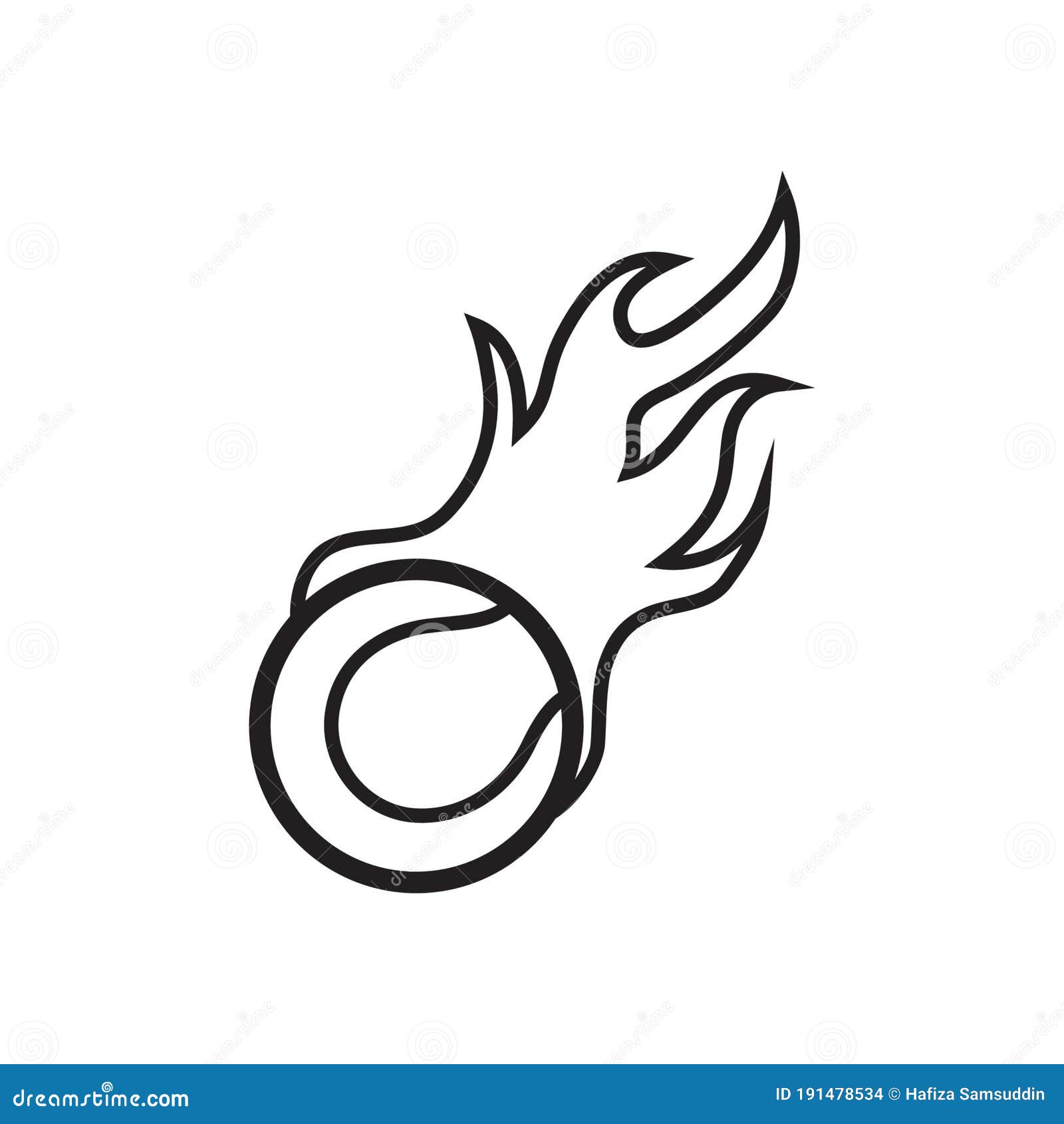 Tennis Ball on Fire. Vector Illustration Decorative Design Stock Vector ...