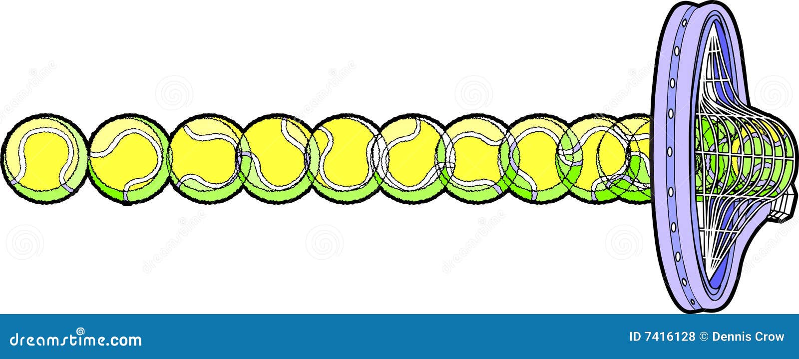 Tennis Ball Hitting Racquet Stock Illustration - Illustration of ...