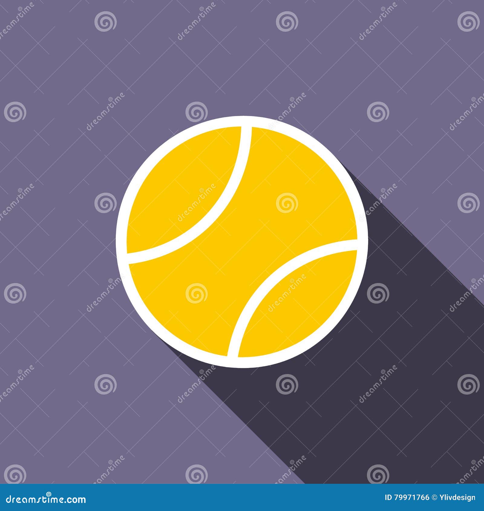 Tennis Ball Icon, Flat Style Stock Vector - Illustration of court, game ...