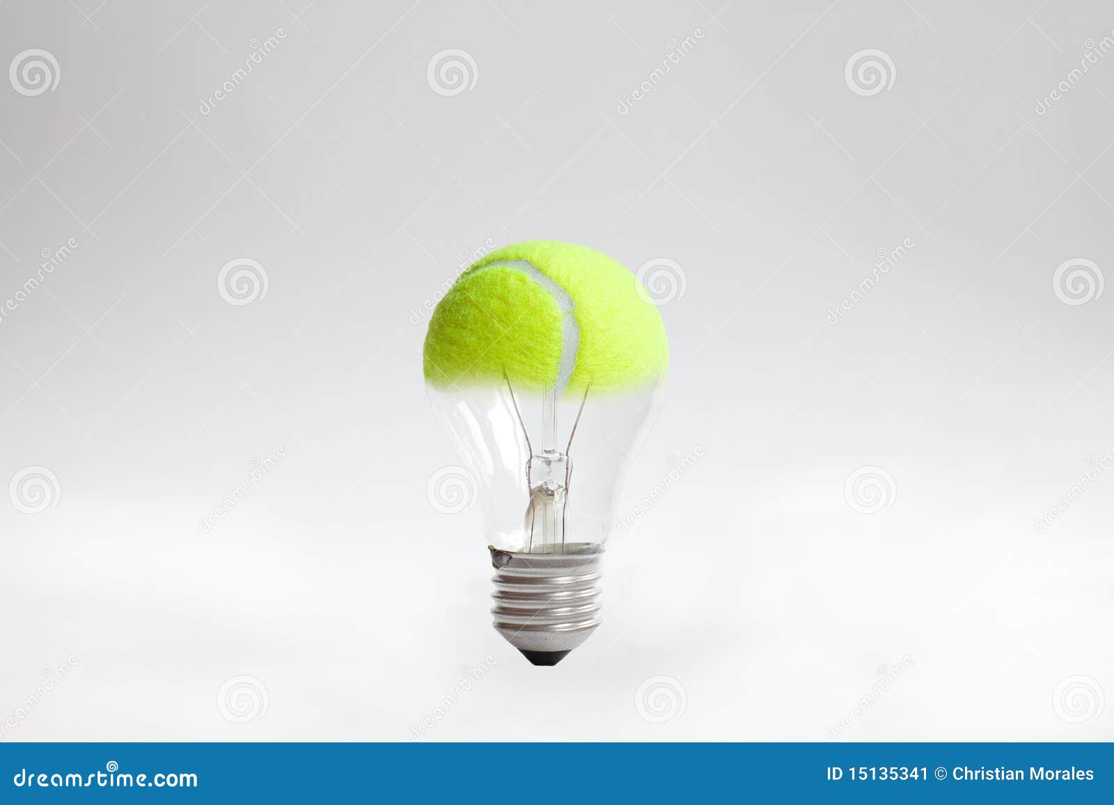 Tennis ball light bulb stock image. Image of background - 15135341
