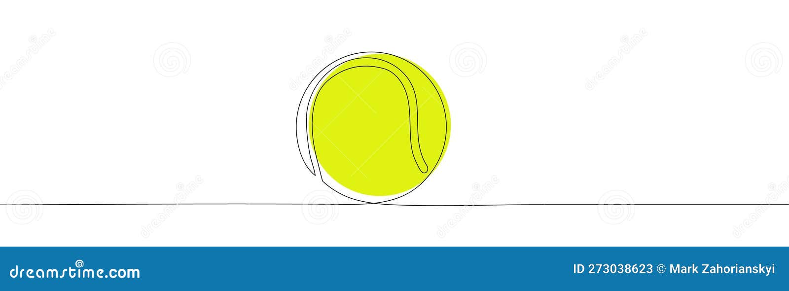 Tennis Ball One Line Art. Continuous Line Drawing of Ball. Stock Vector ...