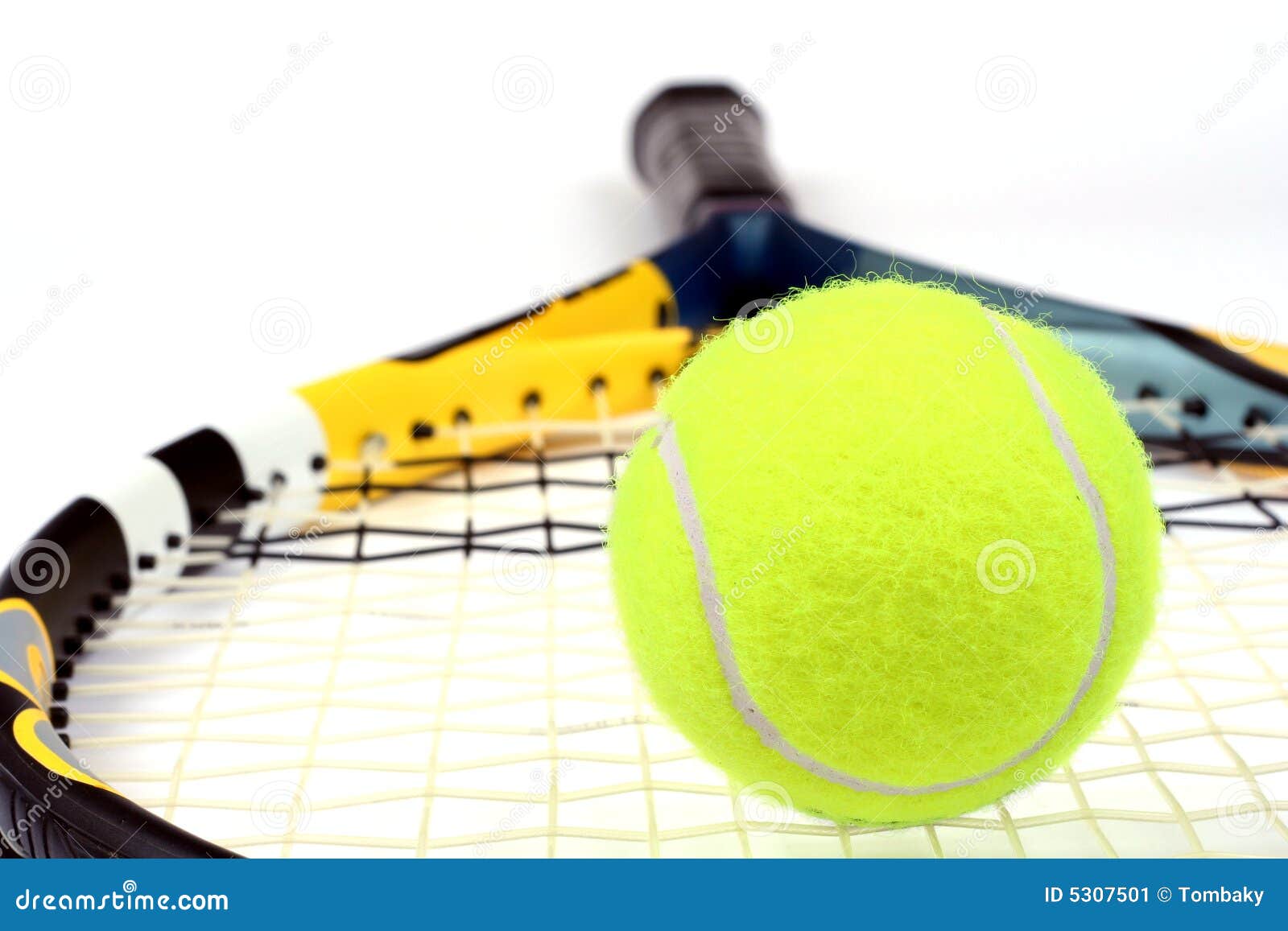 Tennis ball and racket stock image. Image of recreation - 5307501