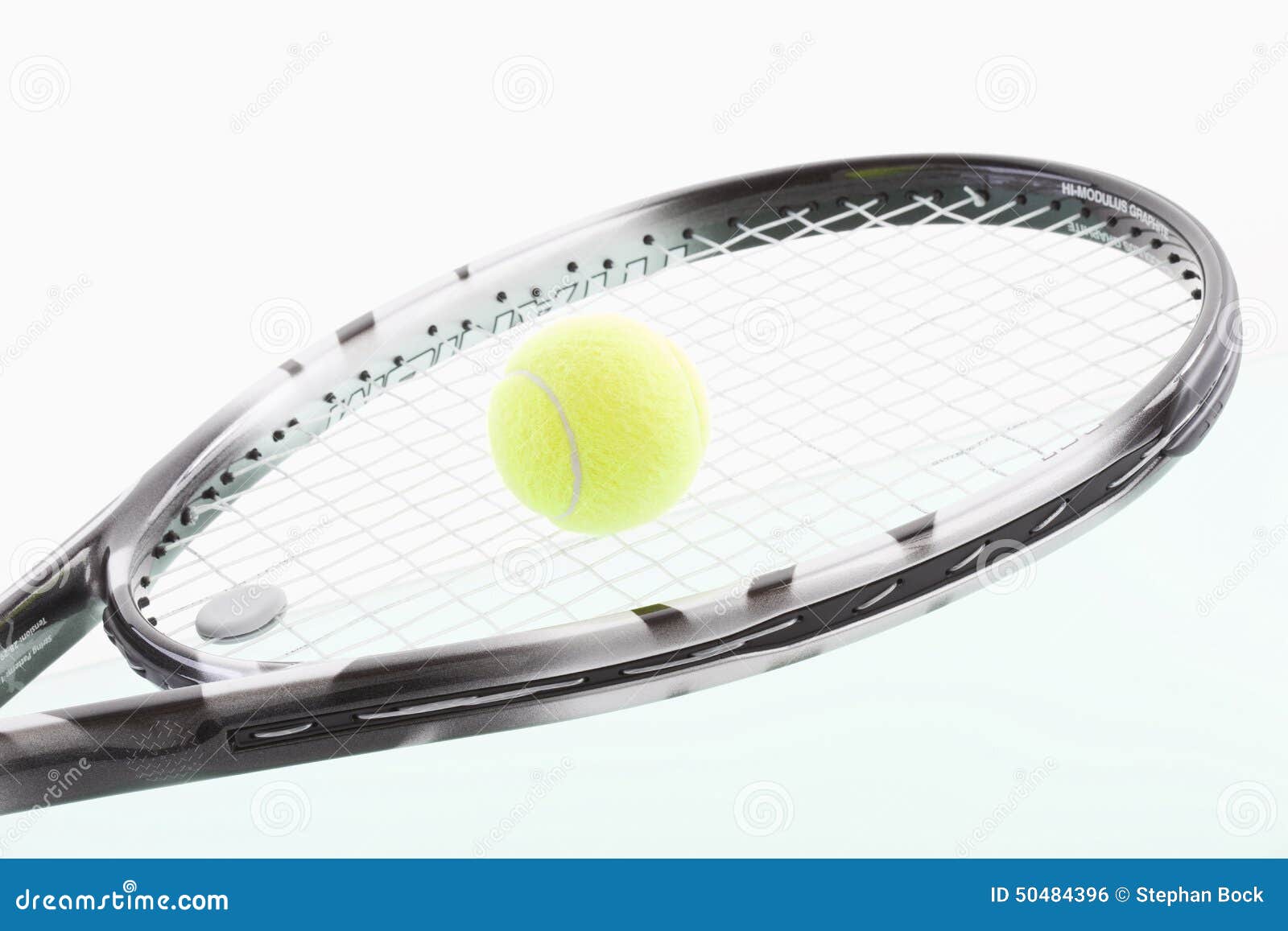 Tennis Ball on Racket, Close-up Stock Photo - Image of fitting, racket ...