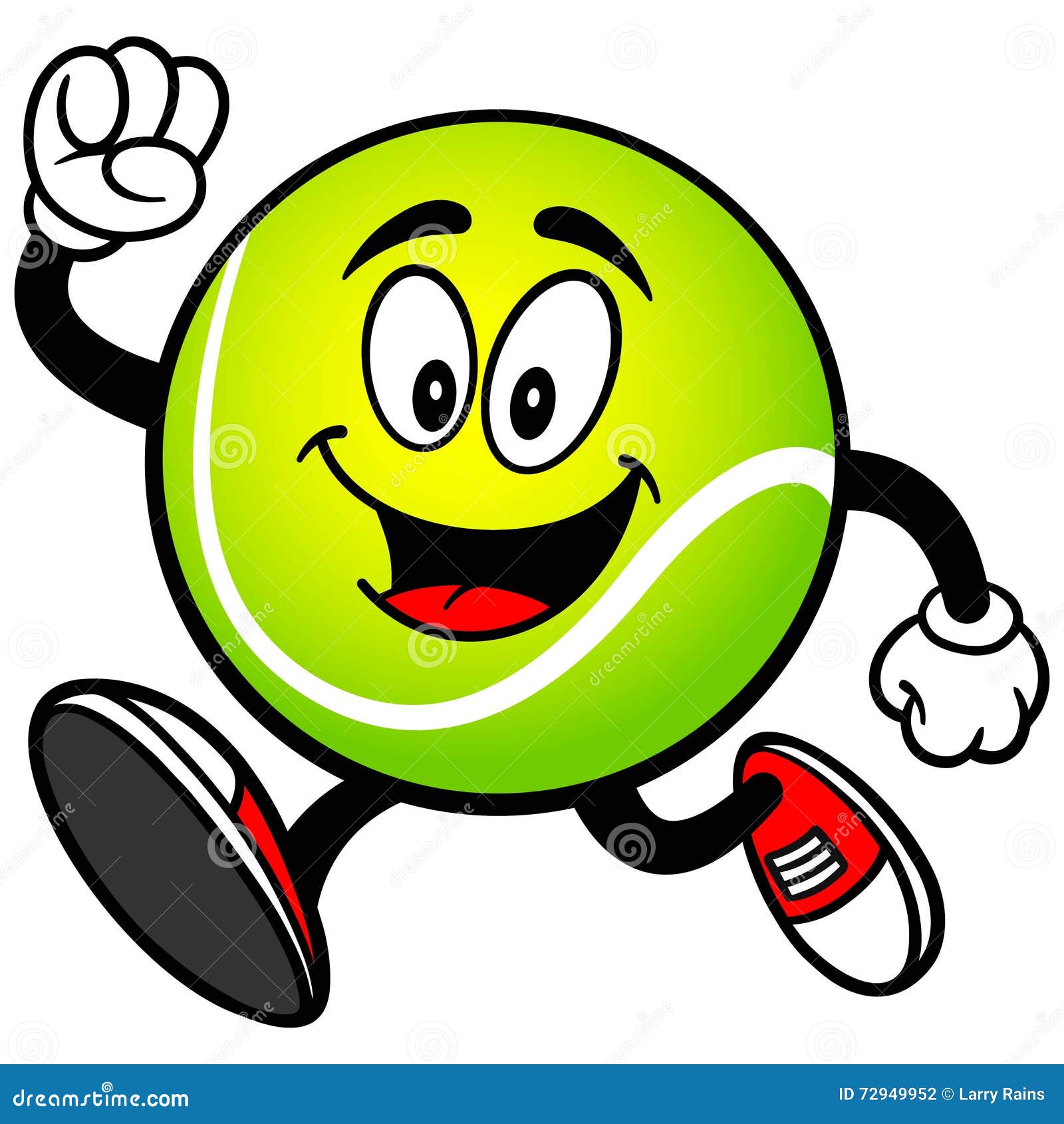 Tennis Ball Running stock vector. Illustration of painting - 72949952