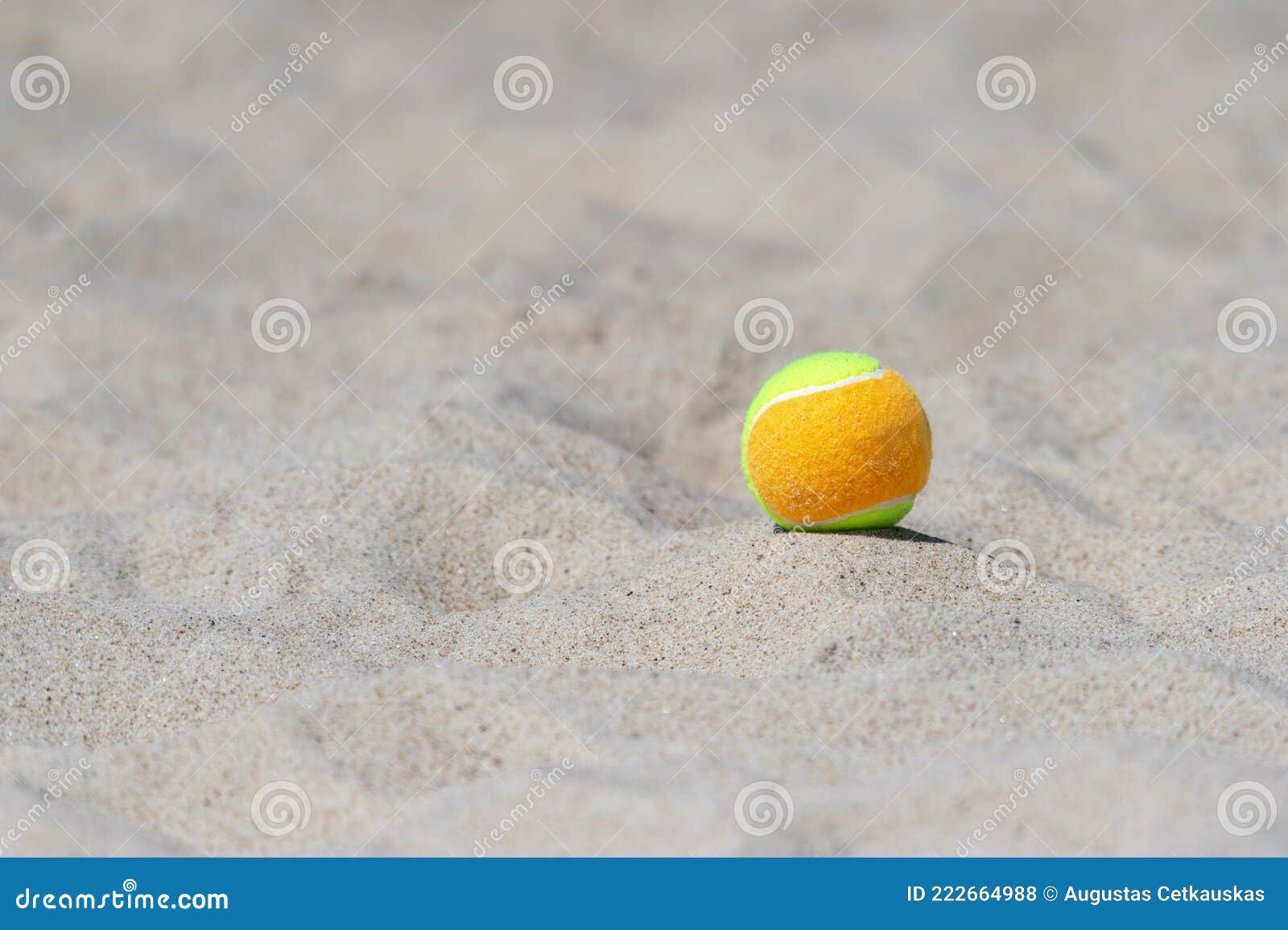 Tennis Ball on the Sand at the Beach Close Up Stock Photo - Image of ...