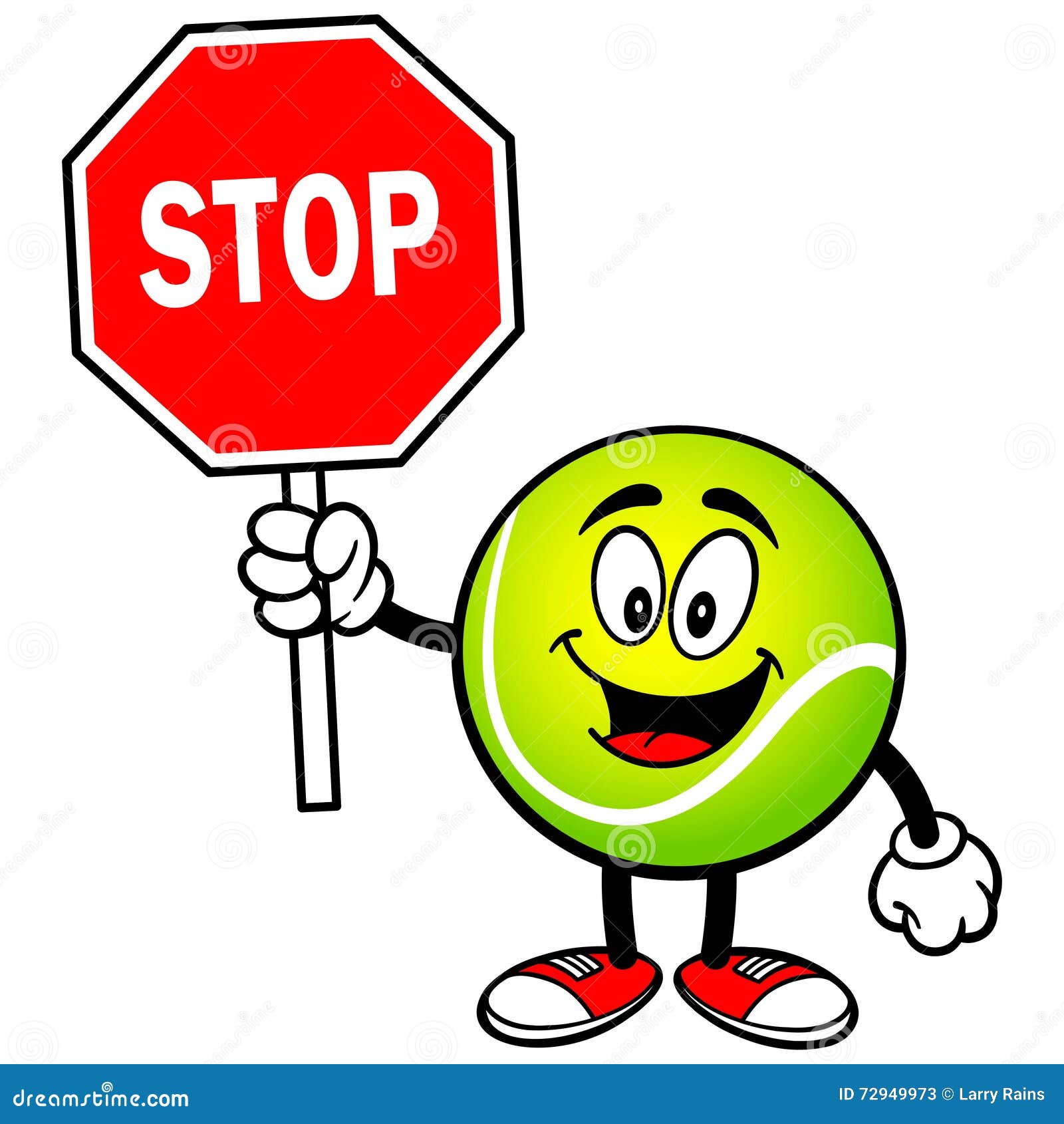 Tennis Ball with a Stop Sign Stock Vector - Illustration of stop ...