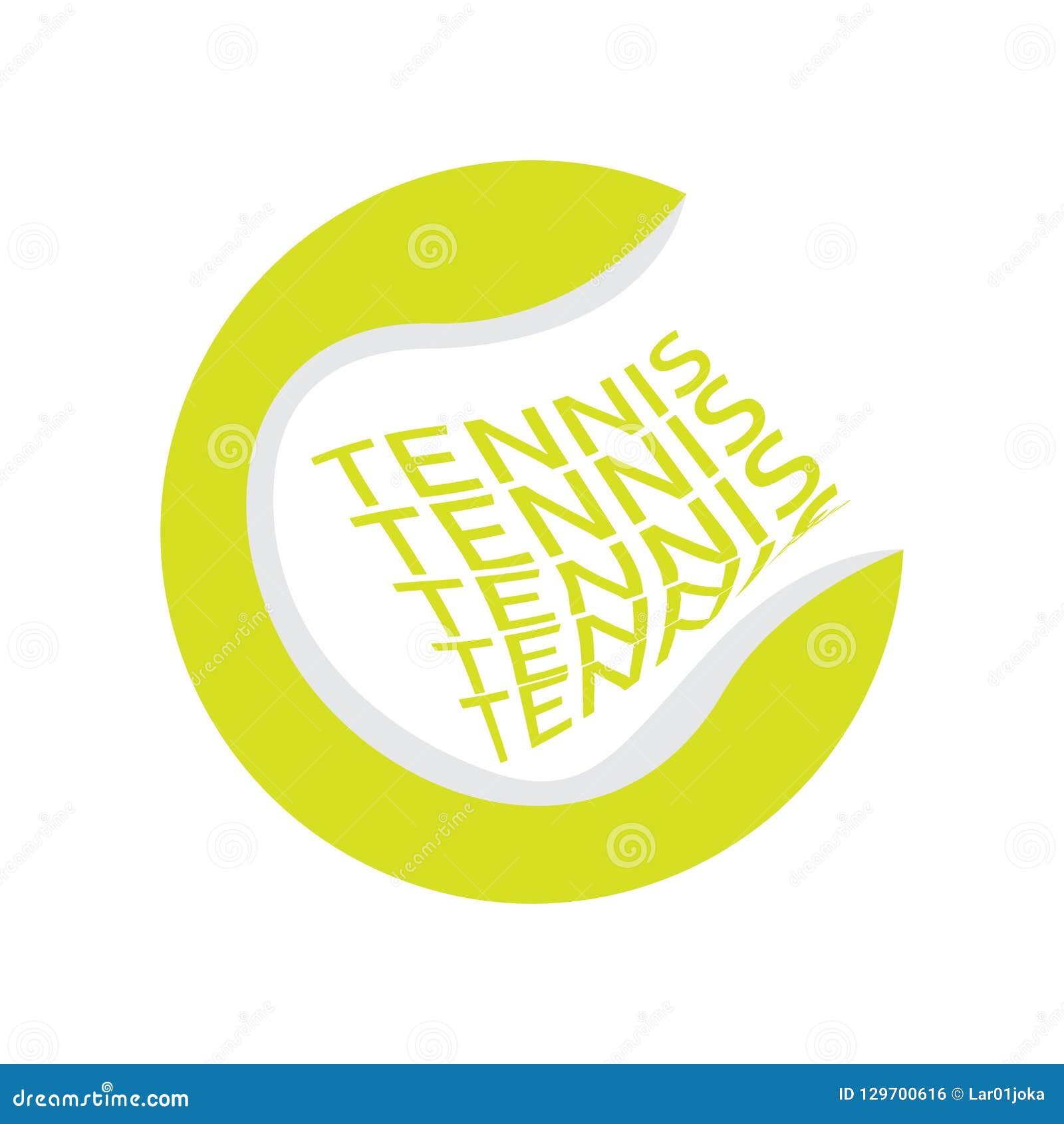 Tennis ball with text stock vector. Illustration of leisure - 129700616