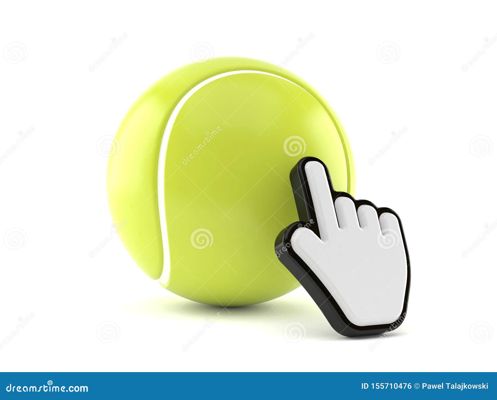 Tennis Ball with Web Cursor Stock Illustration - Illustration of link ...