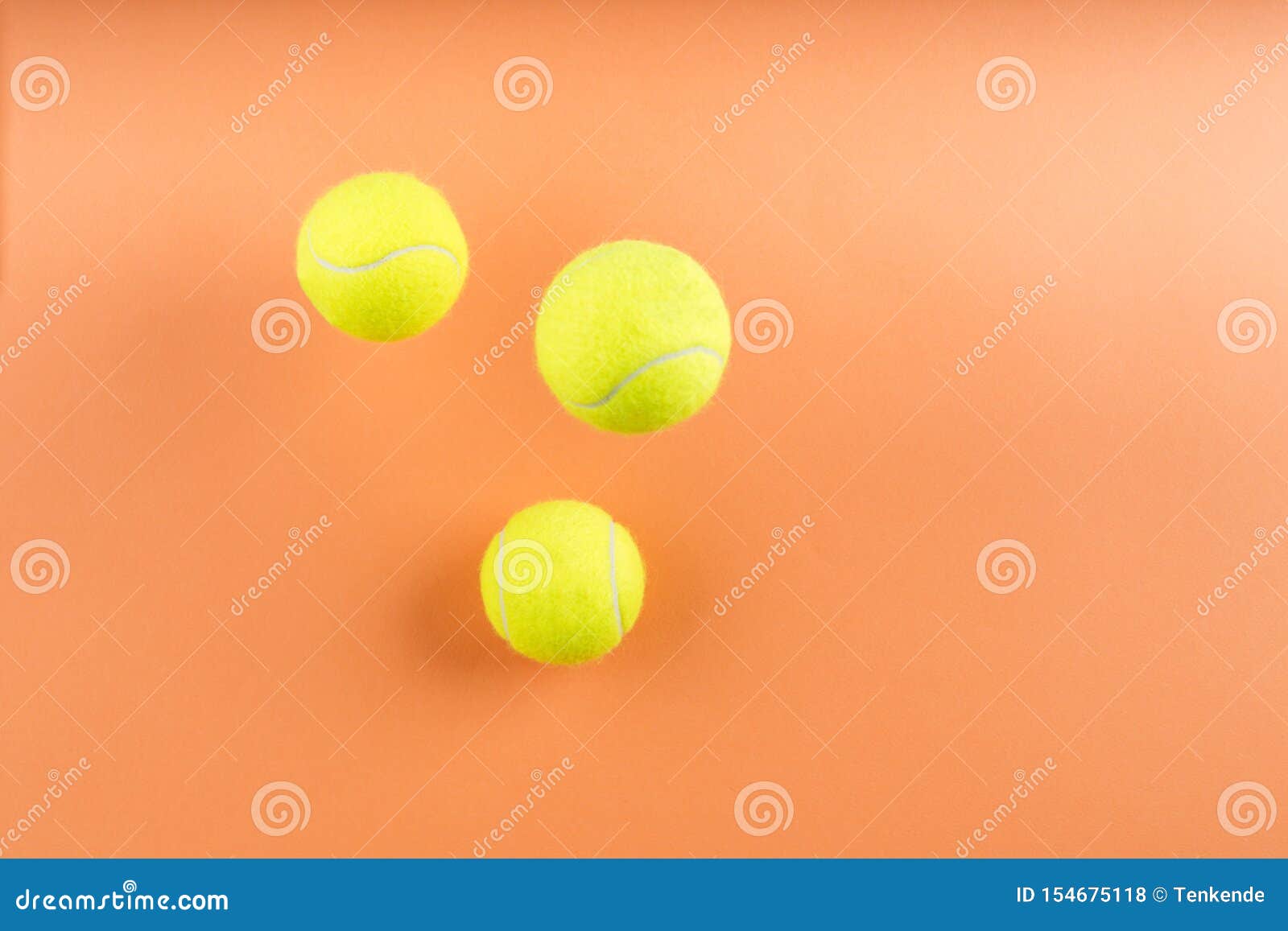 Tennis Balls Bouncing on Orange. Concept Stock Photo - Image of ...