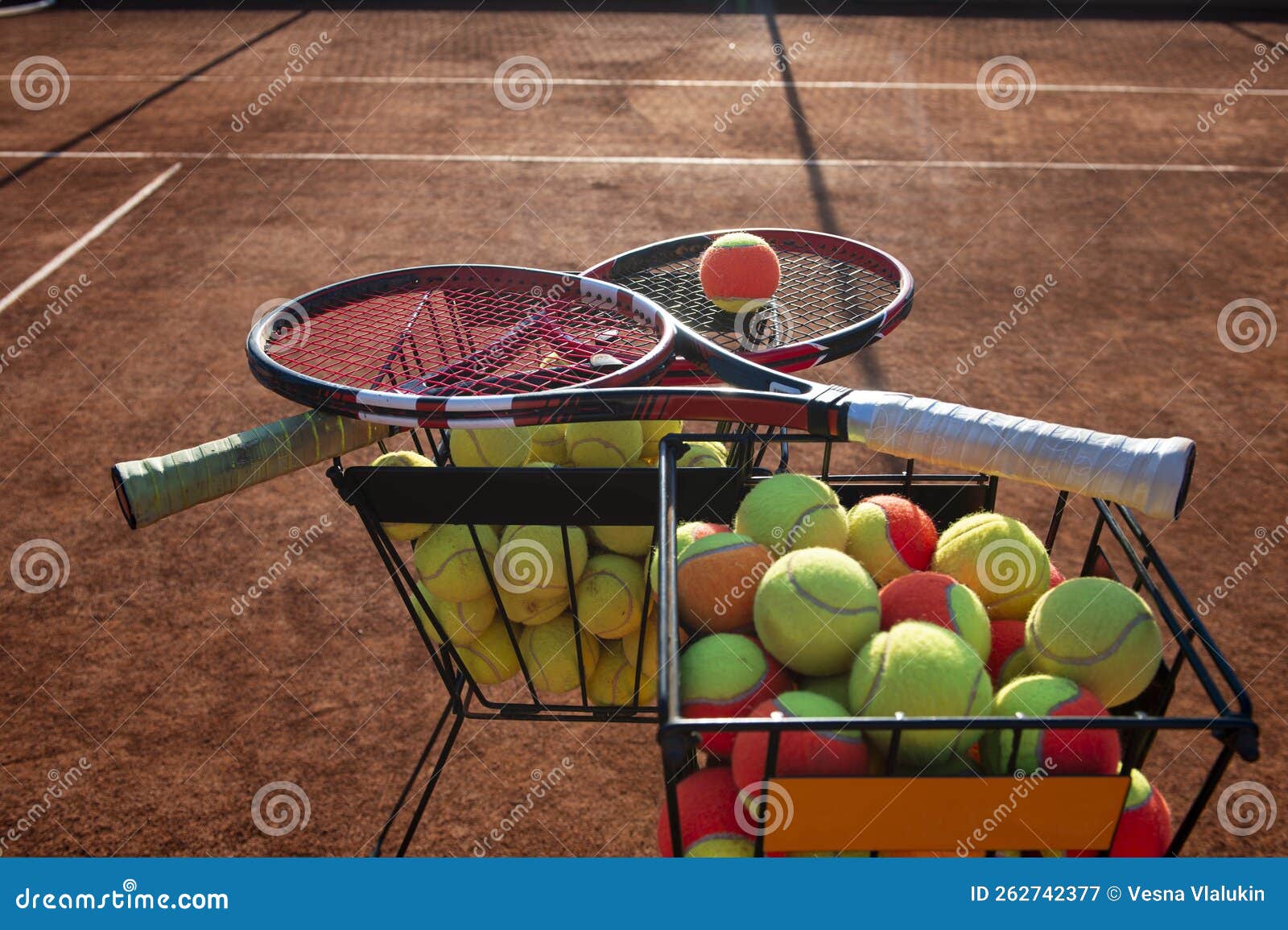 Tennis Balls and Two Tennis Rackets Stock Image - Image of grand, serve ...