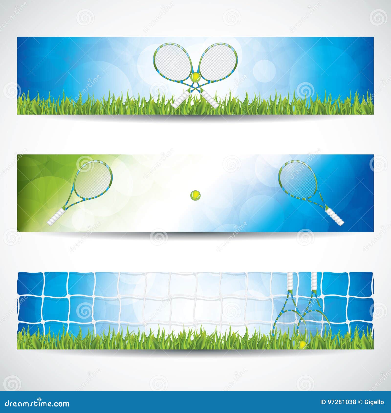 Tennis banners stock vector. Illustration of circle, hobby - 97281038