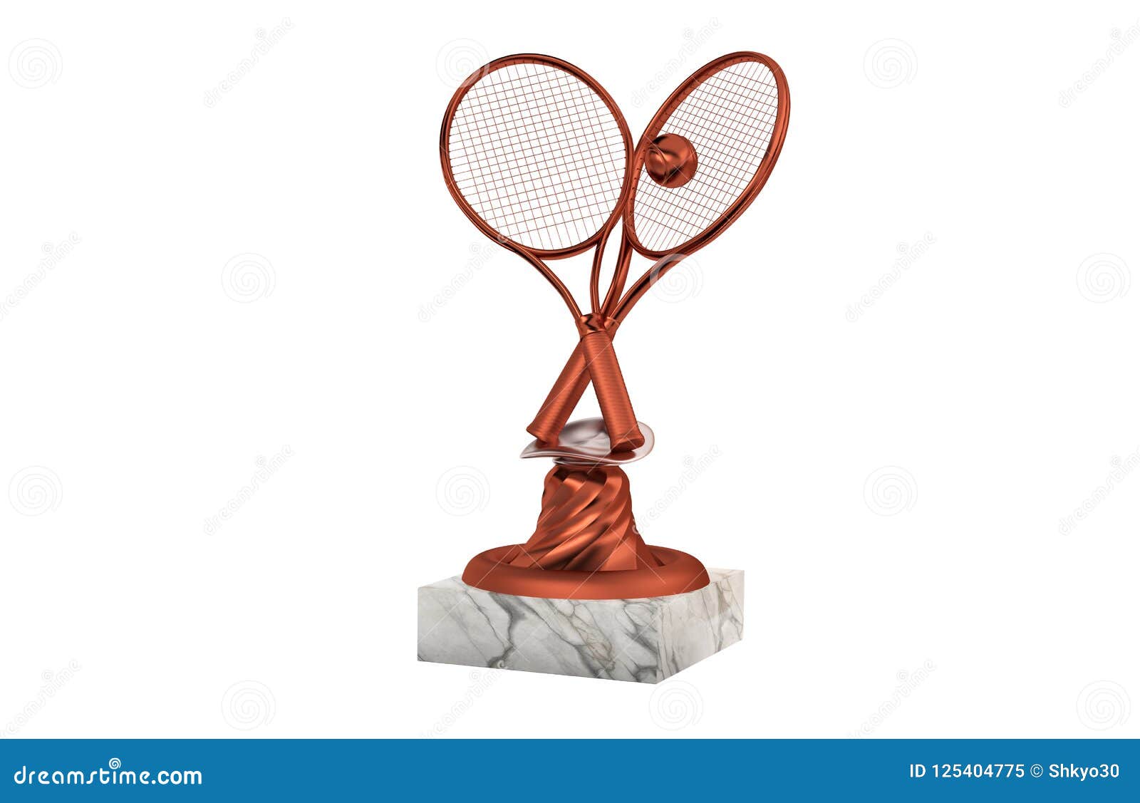 Tennis Bronze Trophy with Racket and Ball Stock Illustration ...