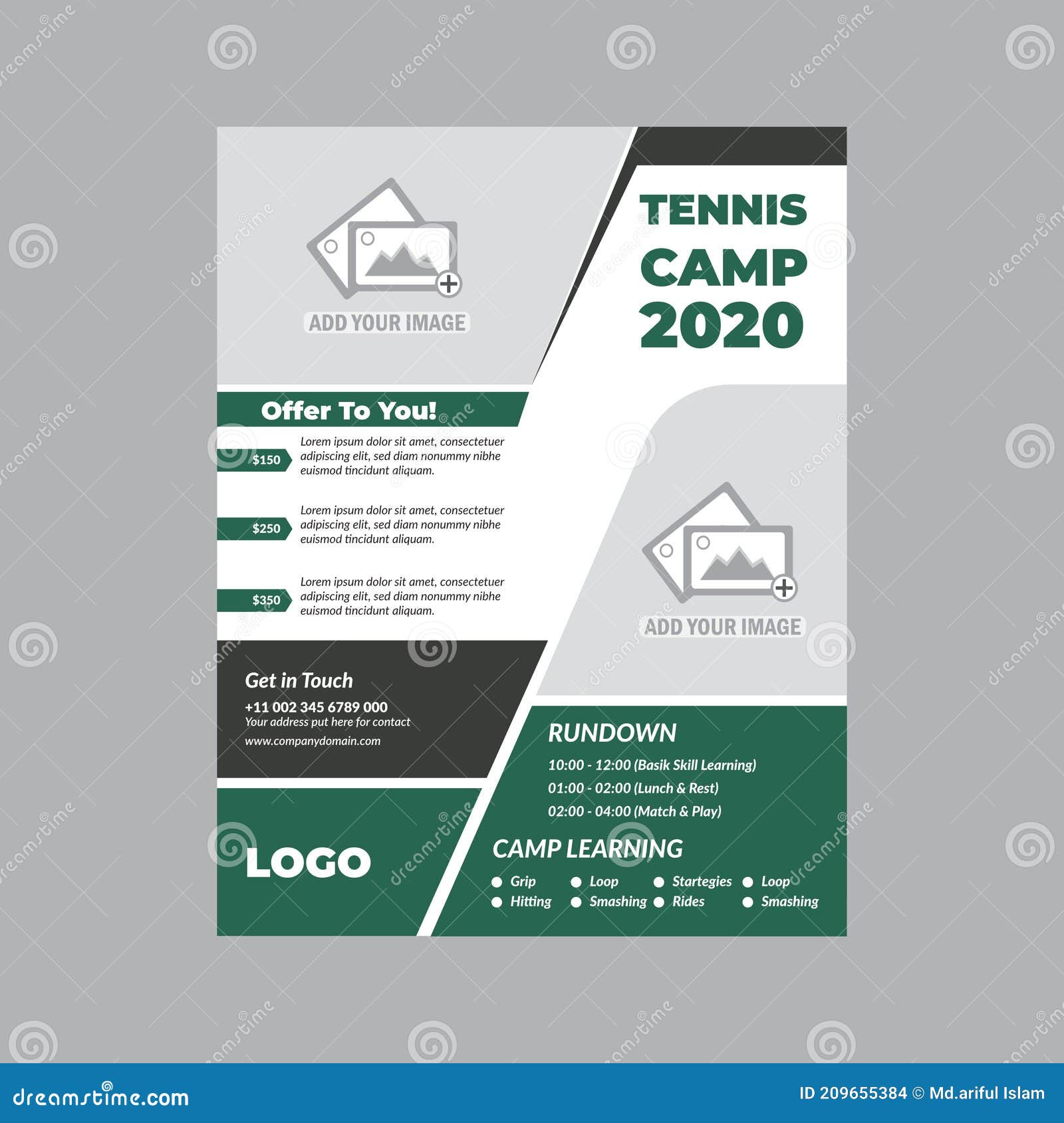 Tennis Camp Flyer Template Design Fully Editable Design Very Unique ...