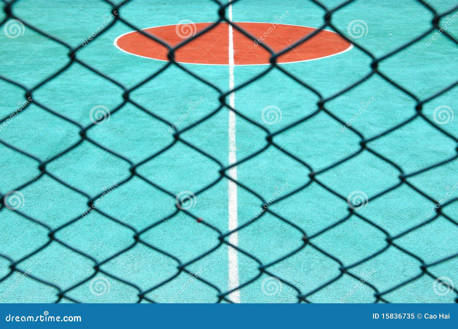 Tennis Court Behind Surround Net Stock Image - Image of ball, sport ...