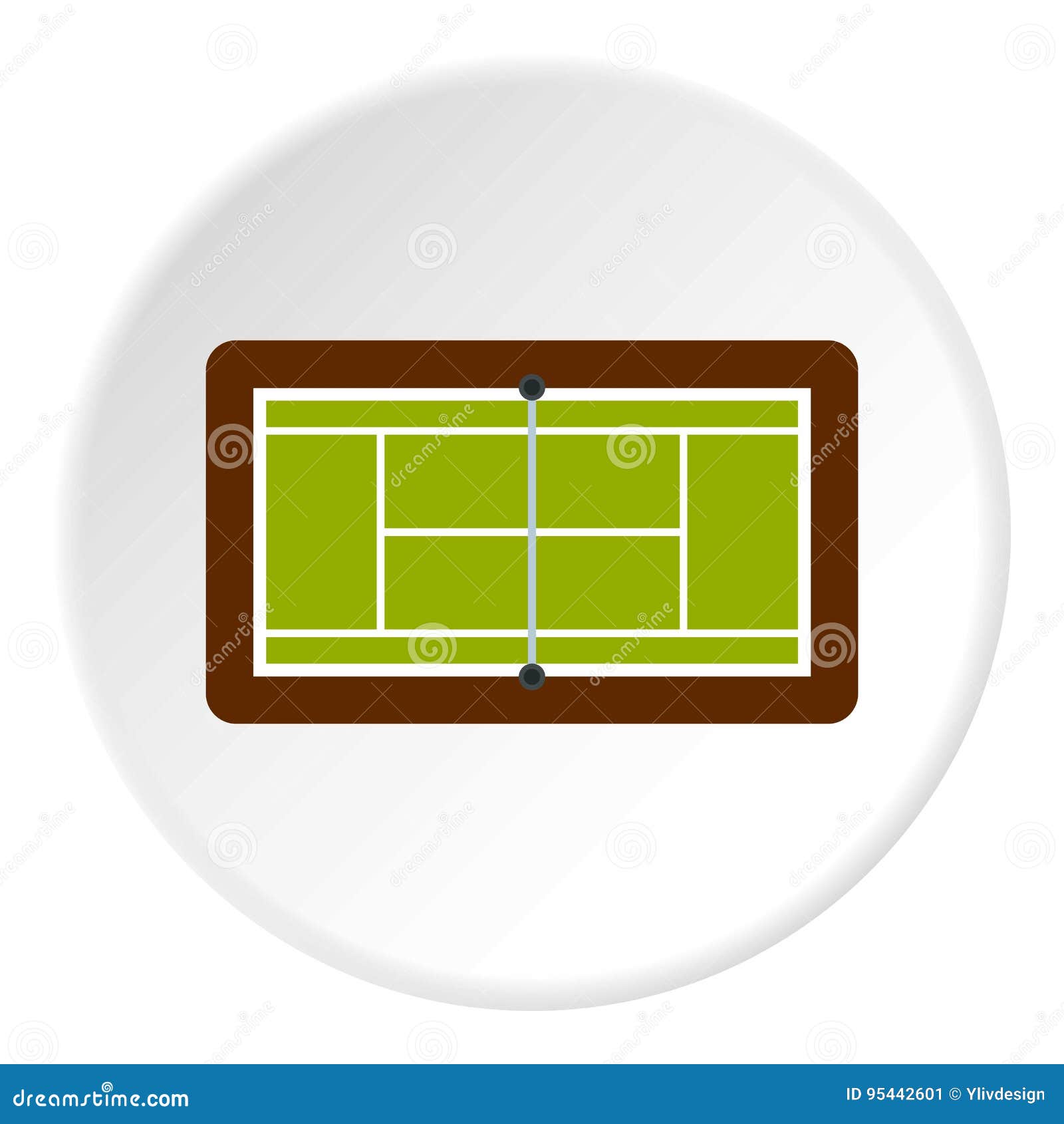 Tennis court icon circle stock vector. Illustration of action - 95442601