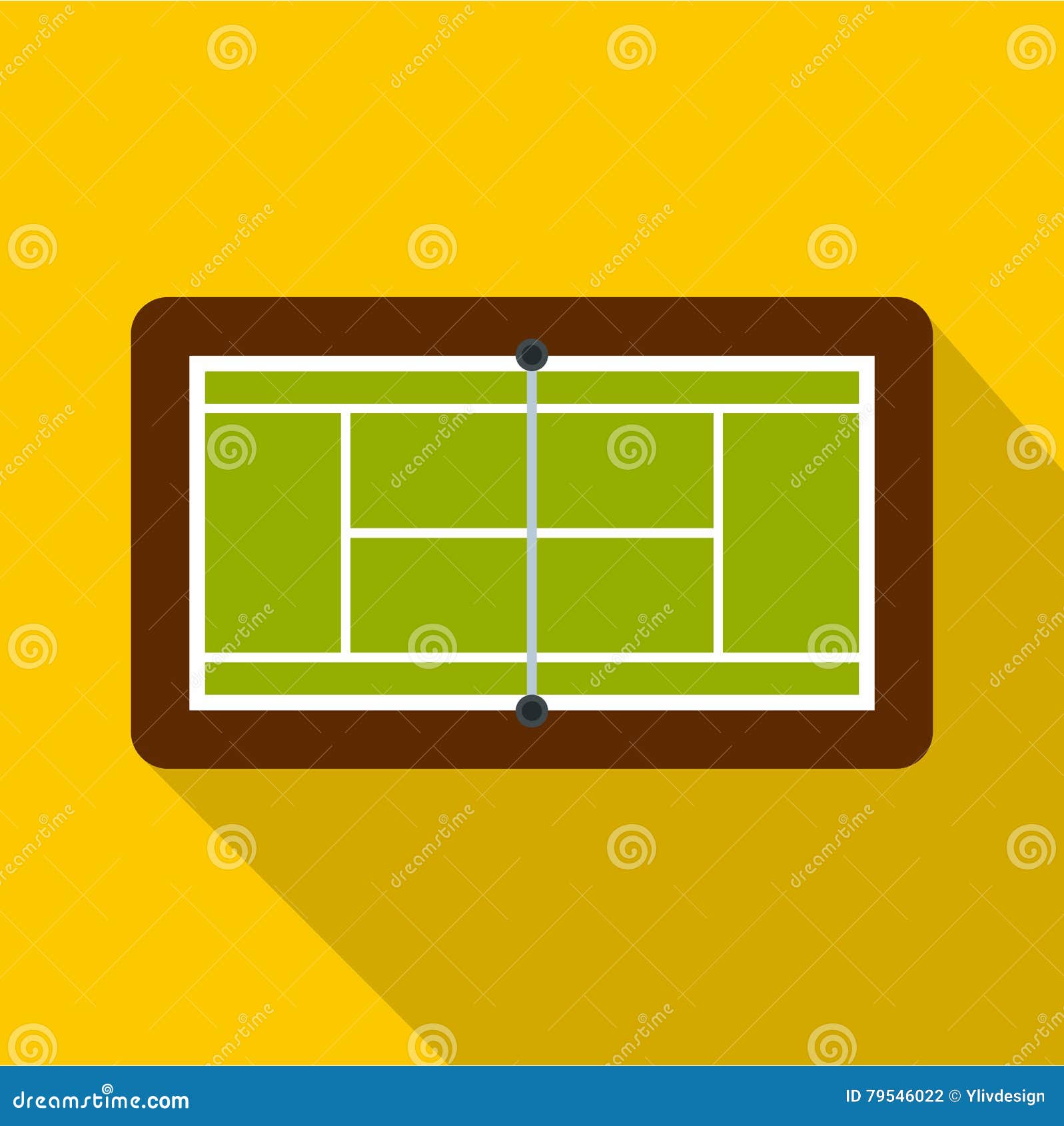Tennis Court Icon, Flat Style Stock Vector - Illustration of health ...