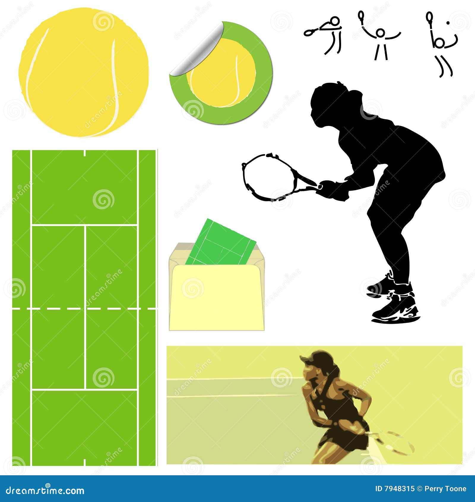 Tennis Elements stock vector. Illustration of game, ranked - 7948315