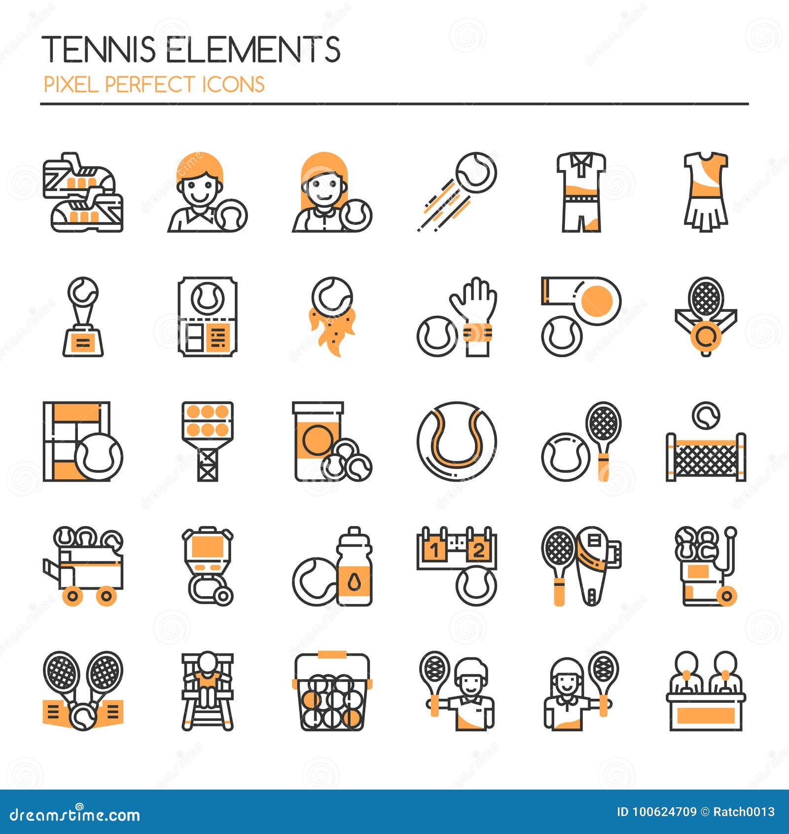 Tennis Elements stock vector. Illustration of reporter - 100624709