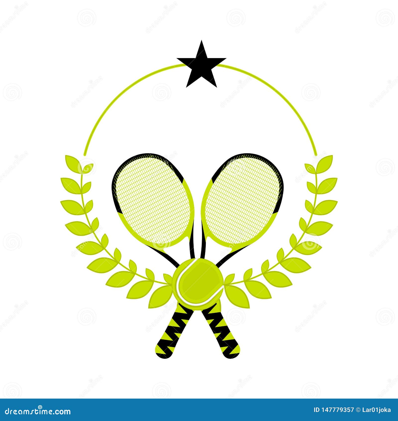Tennis Emblem with Rackets and a Laurel Wreath Stock Vector ...
