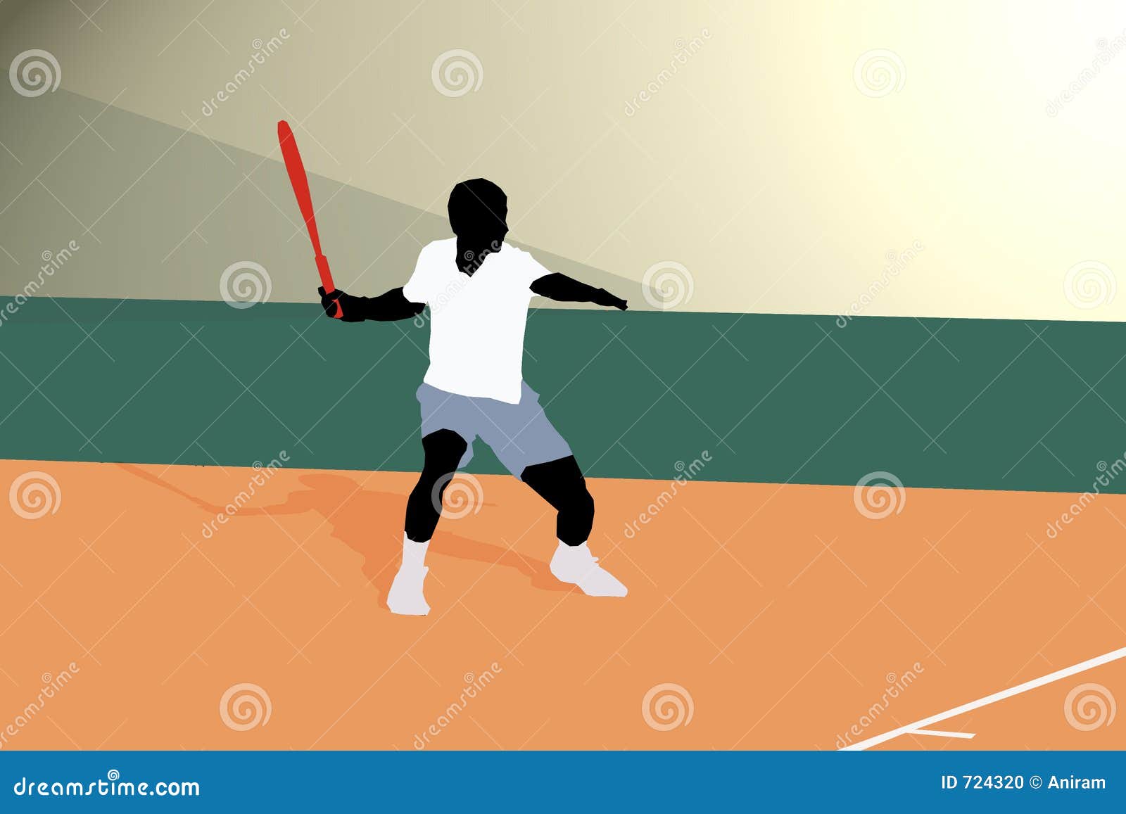 Tennis Forehand stock illustration. Illustration of match - 724320