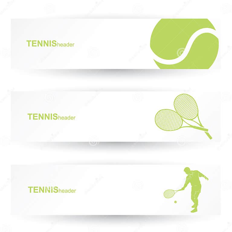 Tennis headers stock vector. Illustration of shot, graphic - 27022103