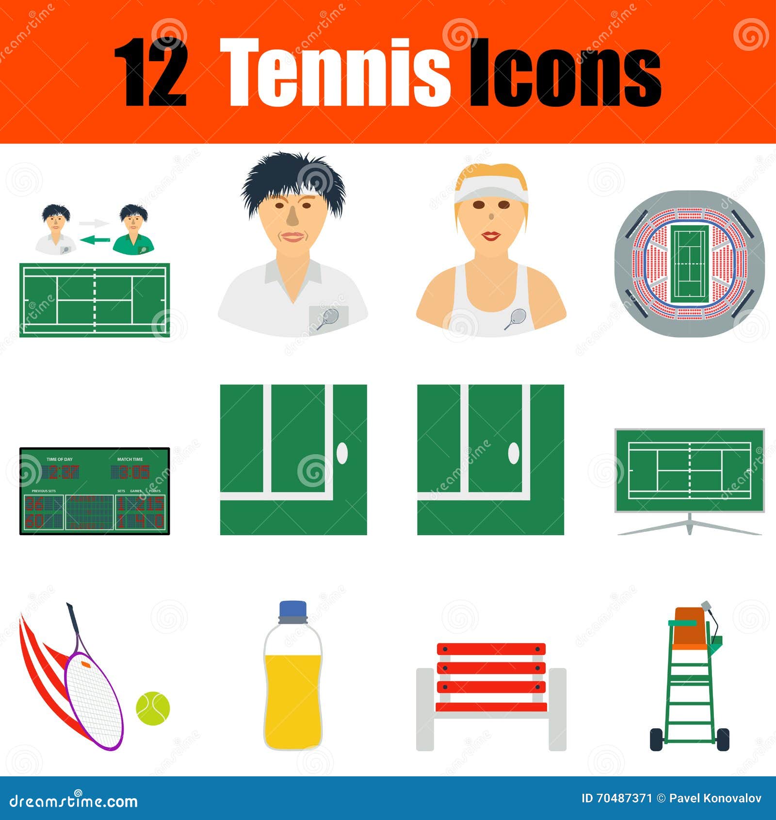Tennis icon set stock vector. Illustration of player - 70487371