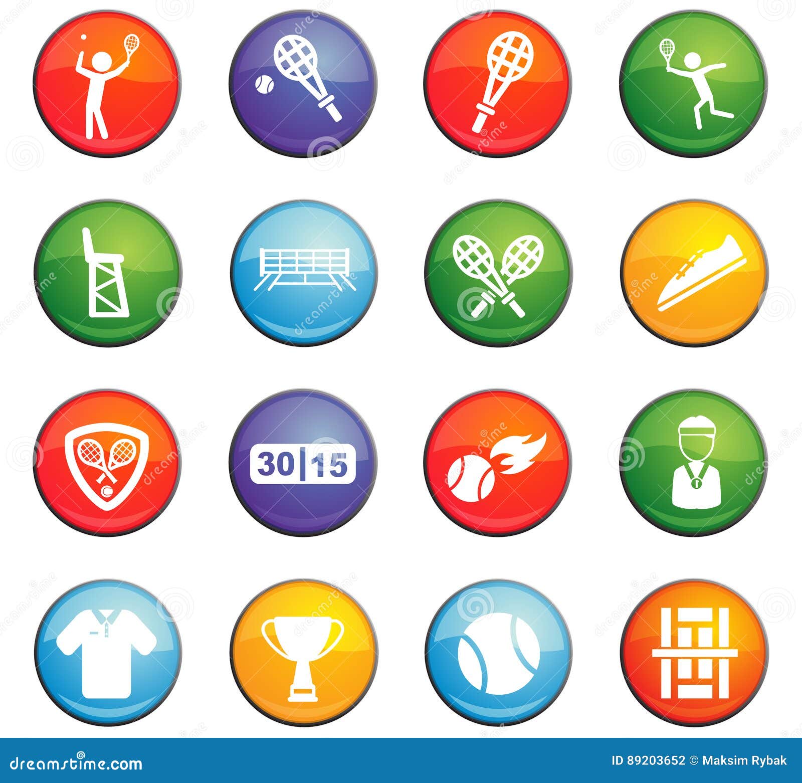Tennis icon set stock illustration. Illustration of giving - 89203652