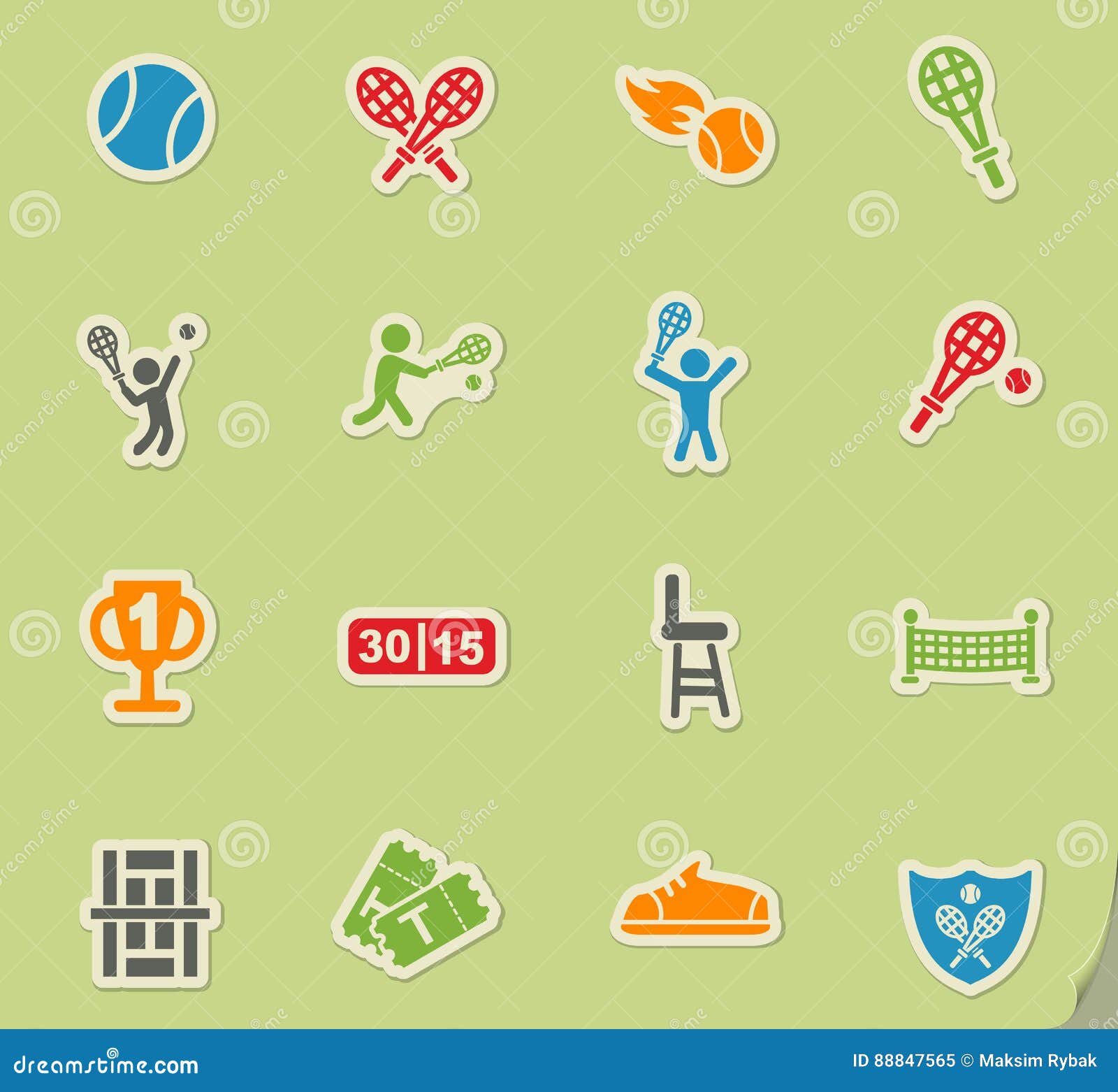 Tennis icon set stock illustration. Illustration of arms - 88847565