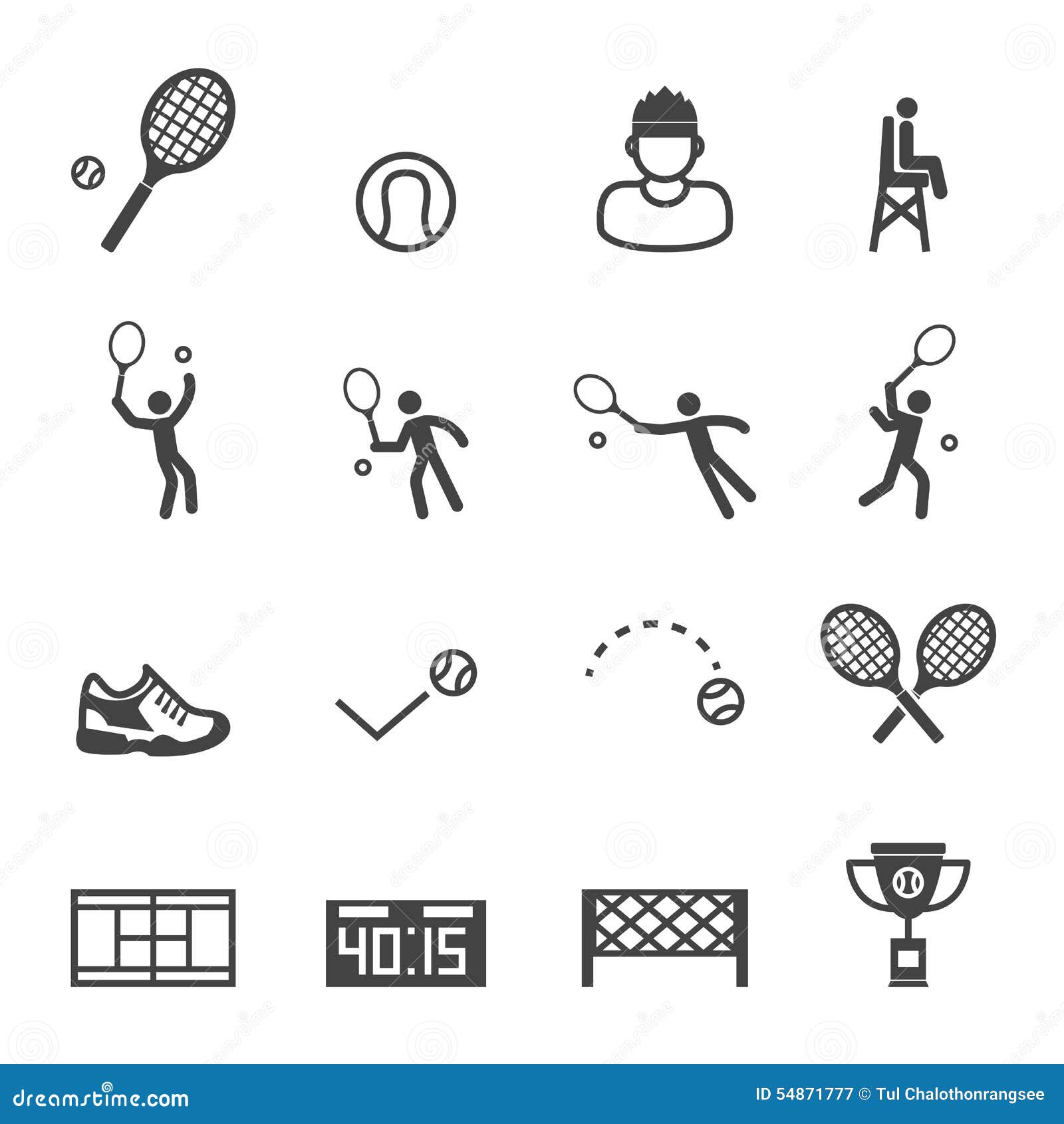 Tennis icons stock vector. Illustration of player, logo - 54871777