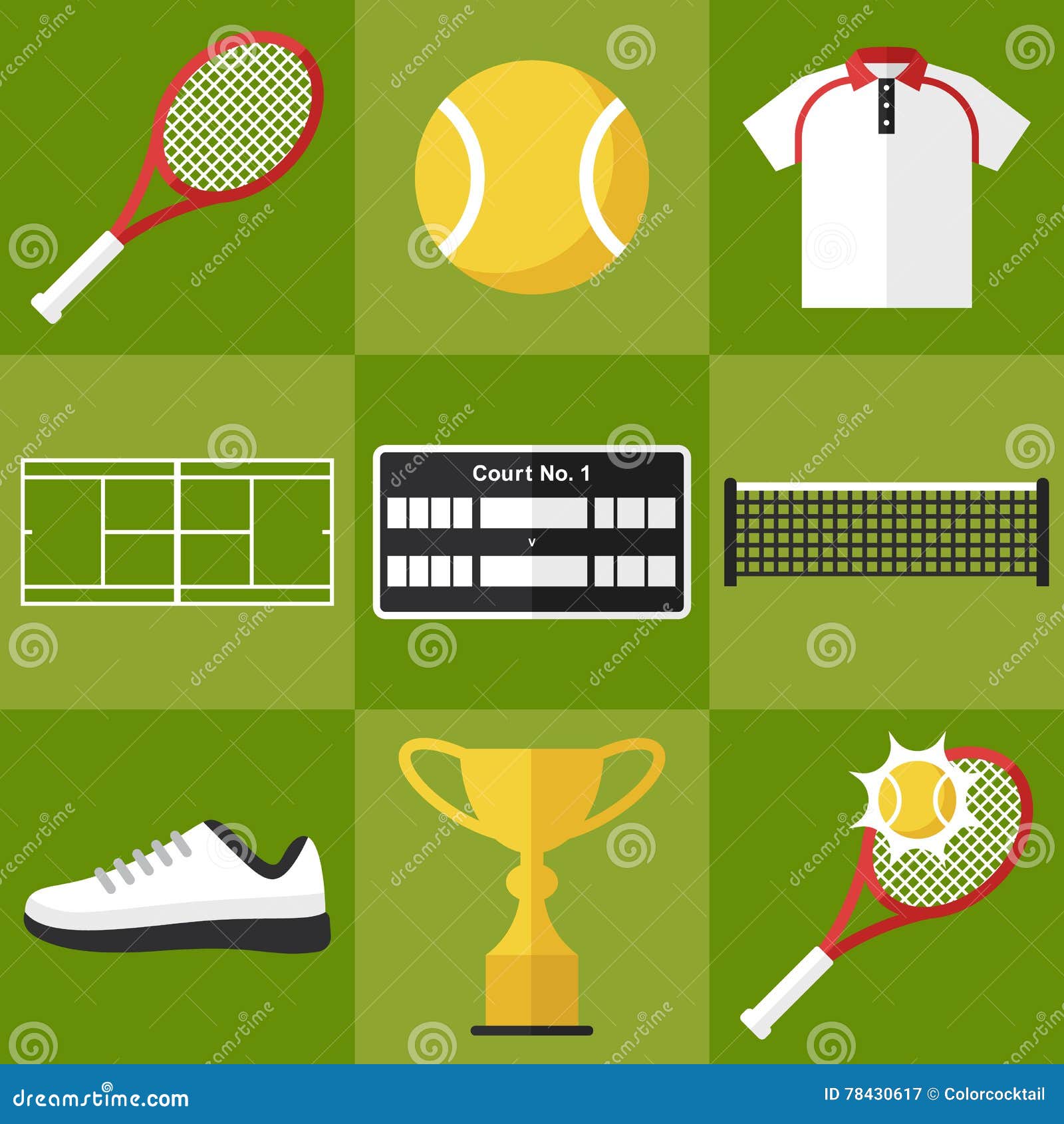 Tennis icons set stock vector. Illustration of court - 78430617