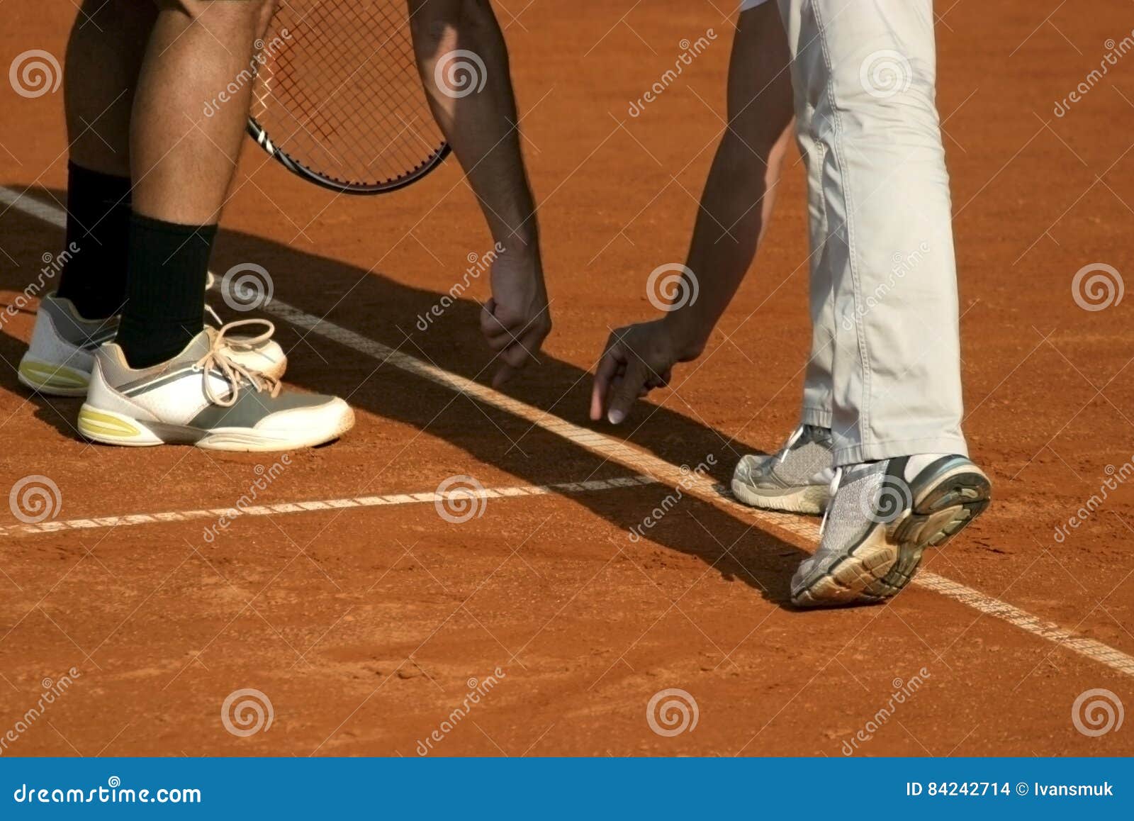 Tennis Line Referee and Tennis Player Stock Photo - Image of ...