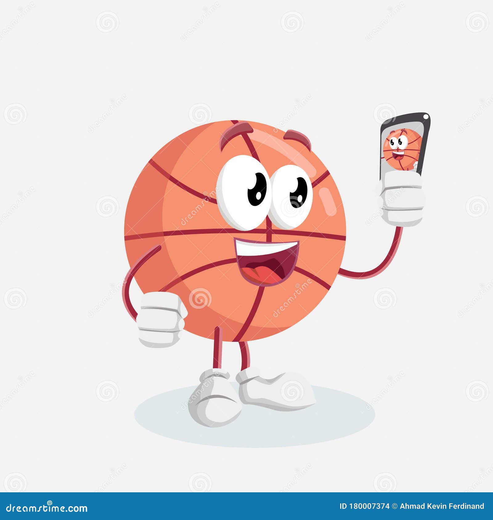 Basket Ball Logo Mascot with Selfie Pose Stock Vector - Illustration of ...