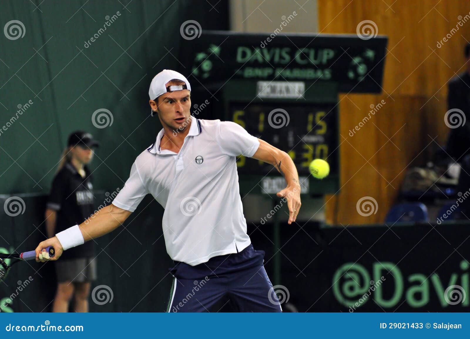 Tennis Man Adrian Ungur in Action at a Davis Cup Match Editorial Stock ...