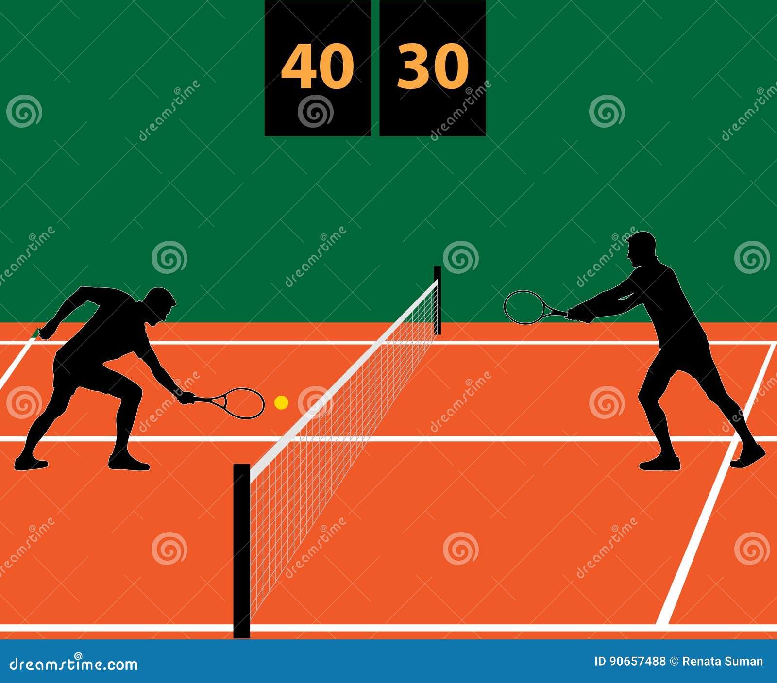 Tennis match on clay stock vector. Illustration of award - 90657488