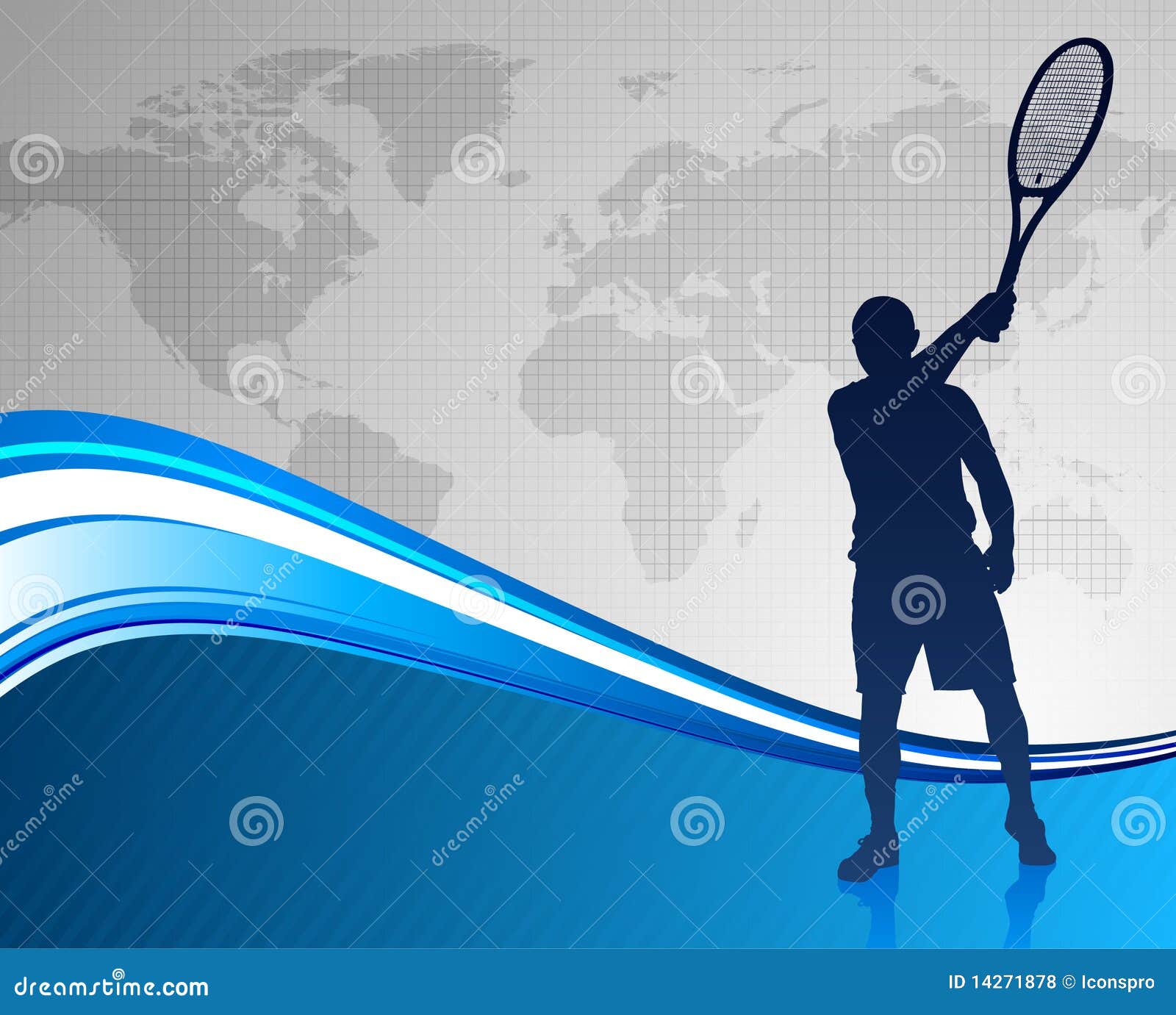 Tennis Player on Abstract Background Stock Illustration - Illustration ...