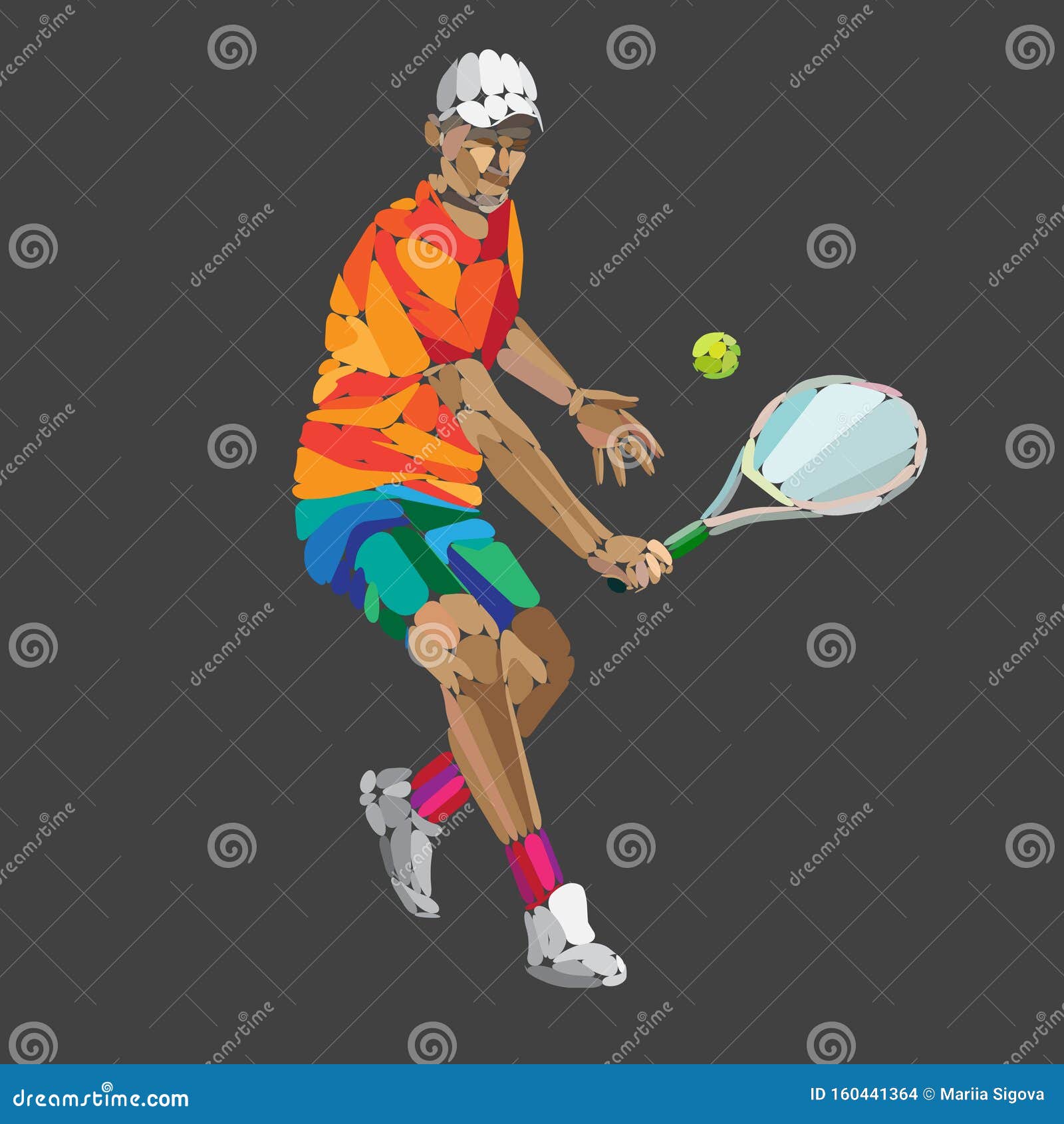 Tennis Player, Abstract Geometric Vector Illustration Eps10 Stock ...