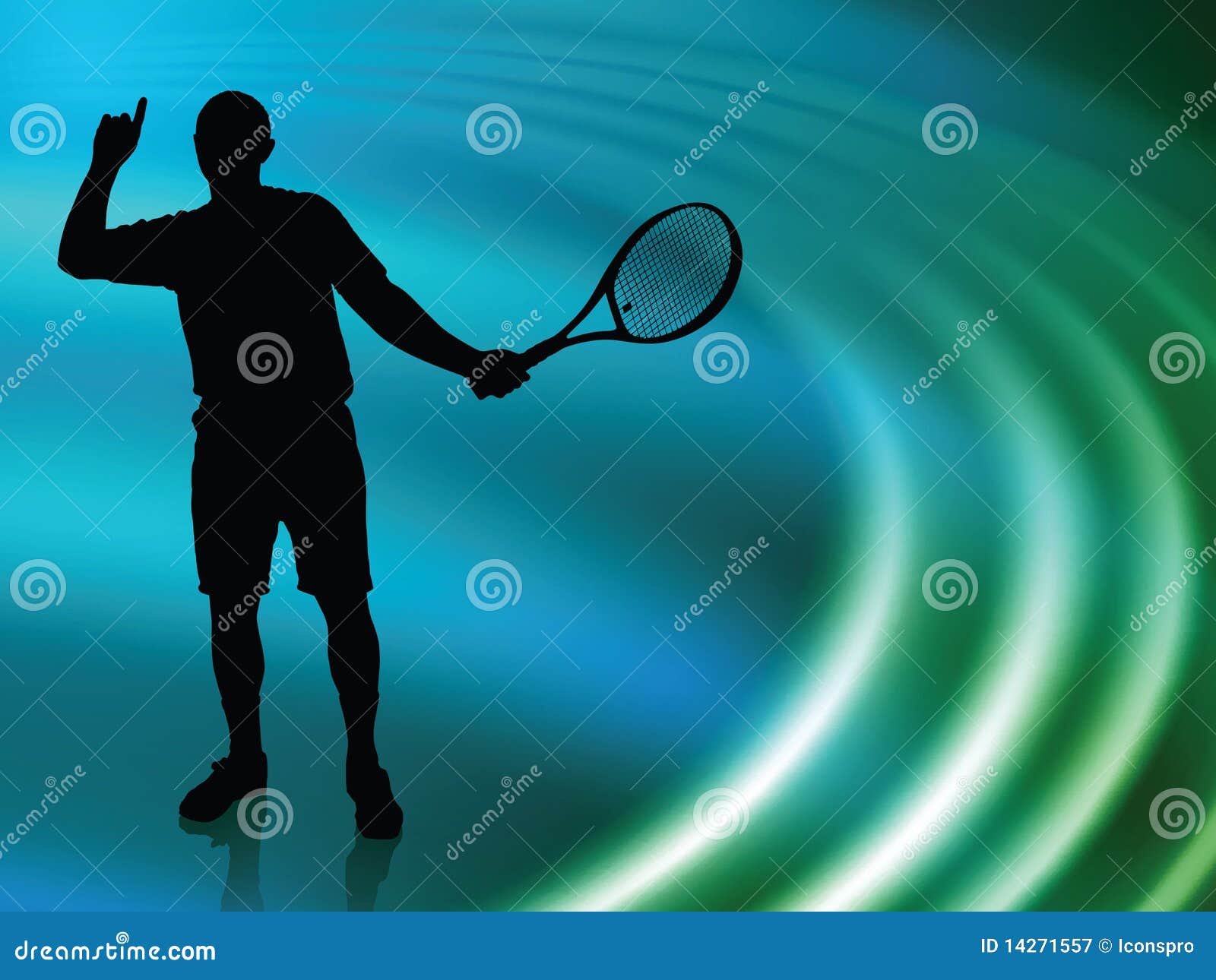 Tennis Player on Abstract Liquid Wave Background Stock Illustration ...