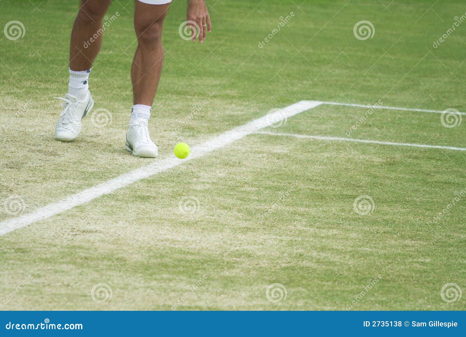 Tennis Player Bouncing Ball Stock Photo - Image of bounce, used: 2735138