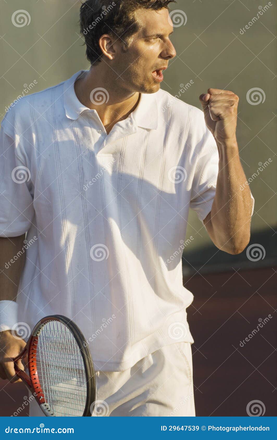 Tennis Player Celebrating Success Stock Image - Image of male ...