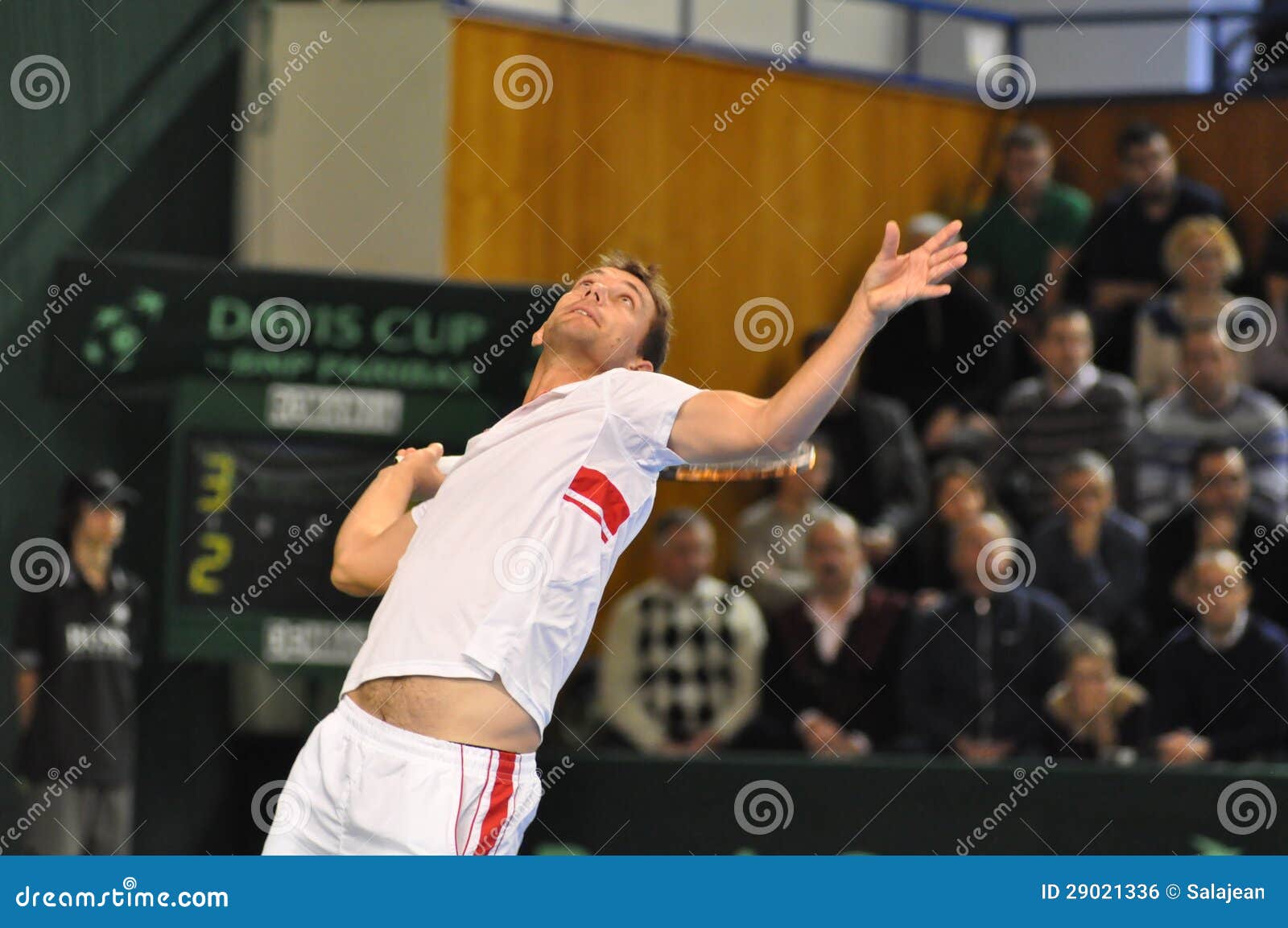 Tennis Player Frederik Nielsen in Action at a Davis Cup Match Editorial ...