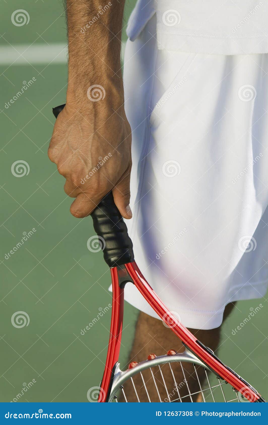 Tennis Player Holding Racket Stock Photo - Image of human, outside ...