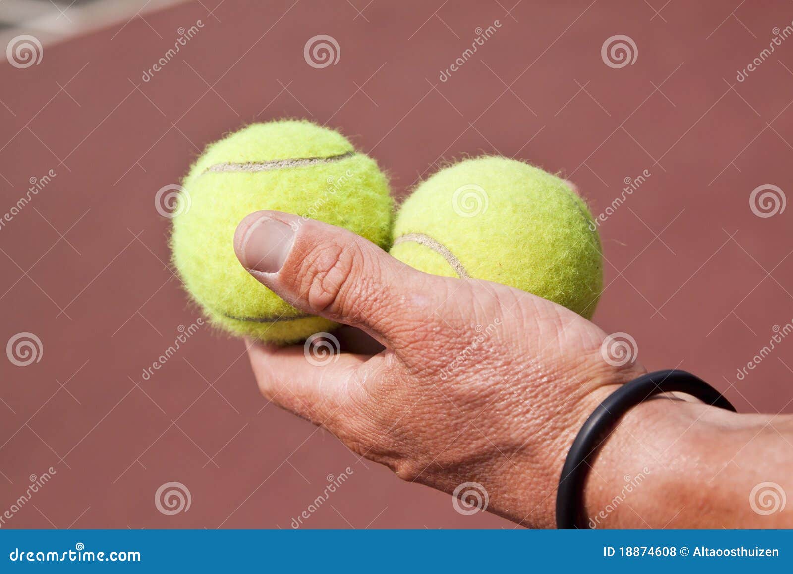Tennis-player Holding Two Balls in His Hand Stock Photo - Image of body ...