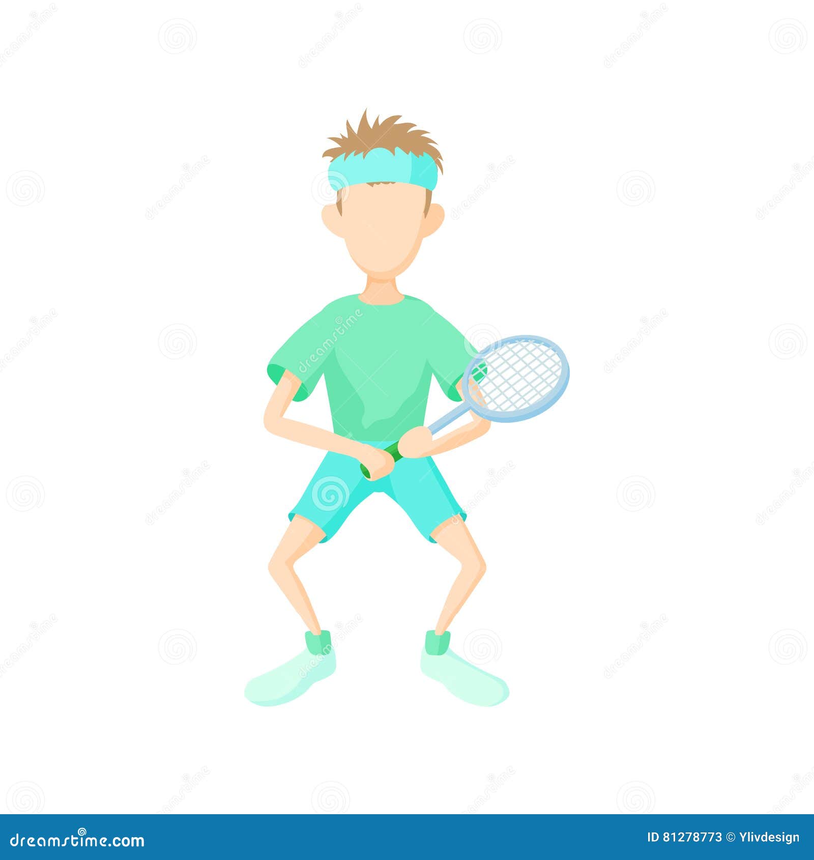 Tennis Player Icon, Cartoon Style Stock Vector - Illustration of game ...